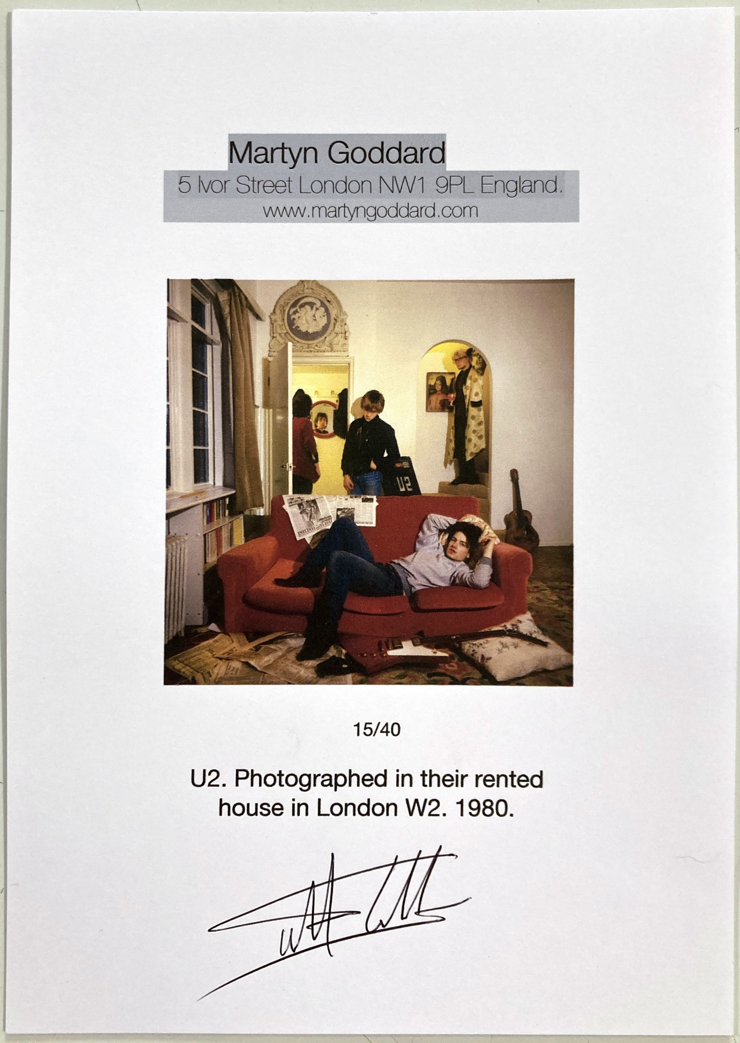 Lot 143 - MARTYN GODDARD - U2, 1980.