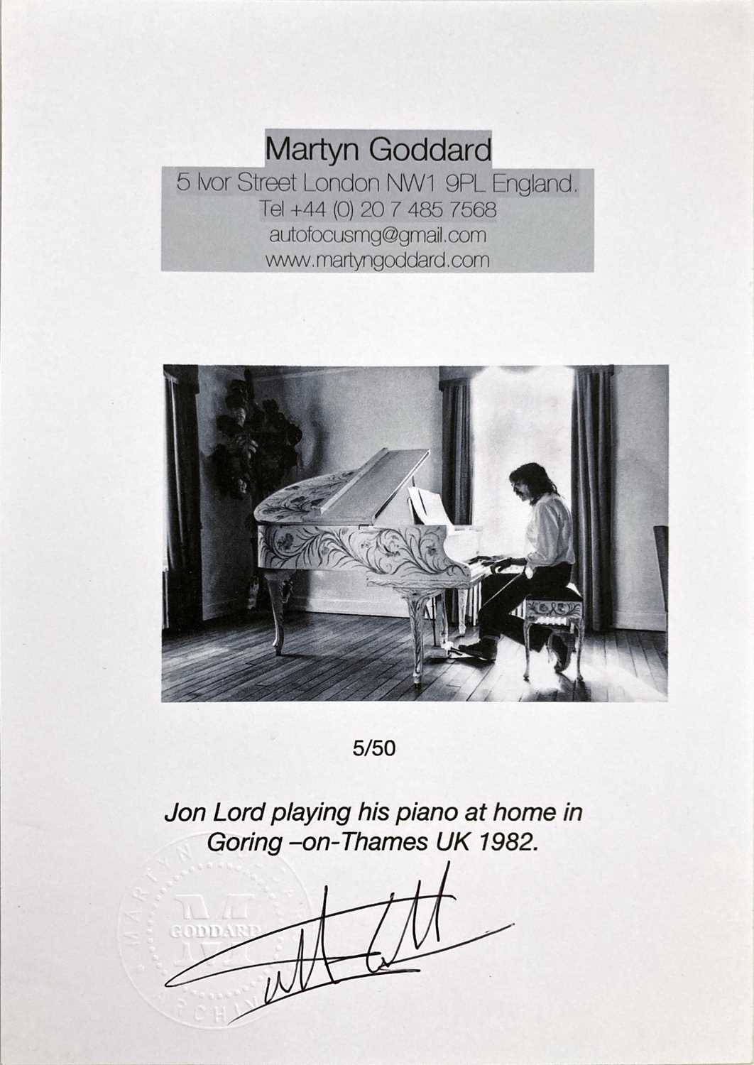Lot 146 - MARTYN GODDARD, JON LORD, 1982.