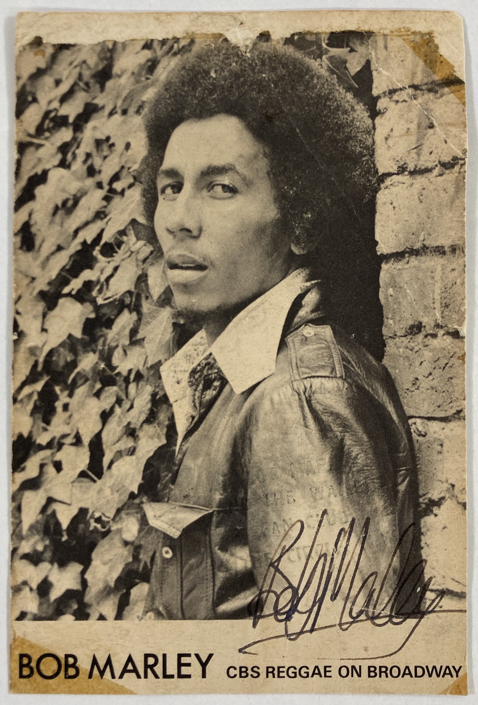 Lot 508 - BOB MARLEY - SIGNED PROMOTIONAL POSTCARD.