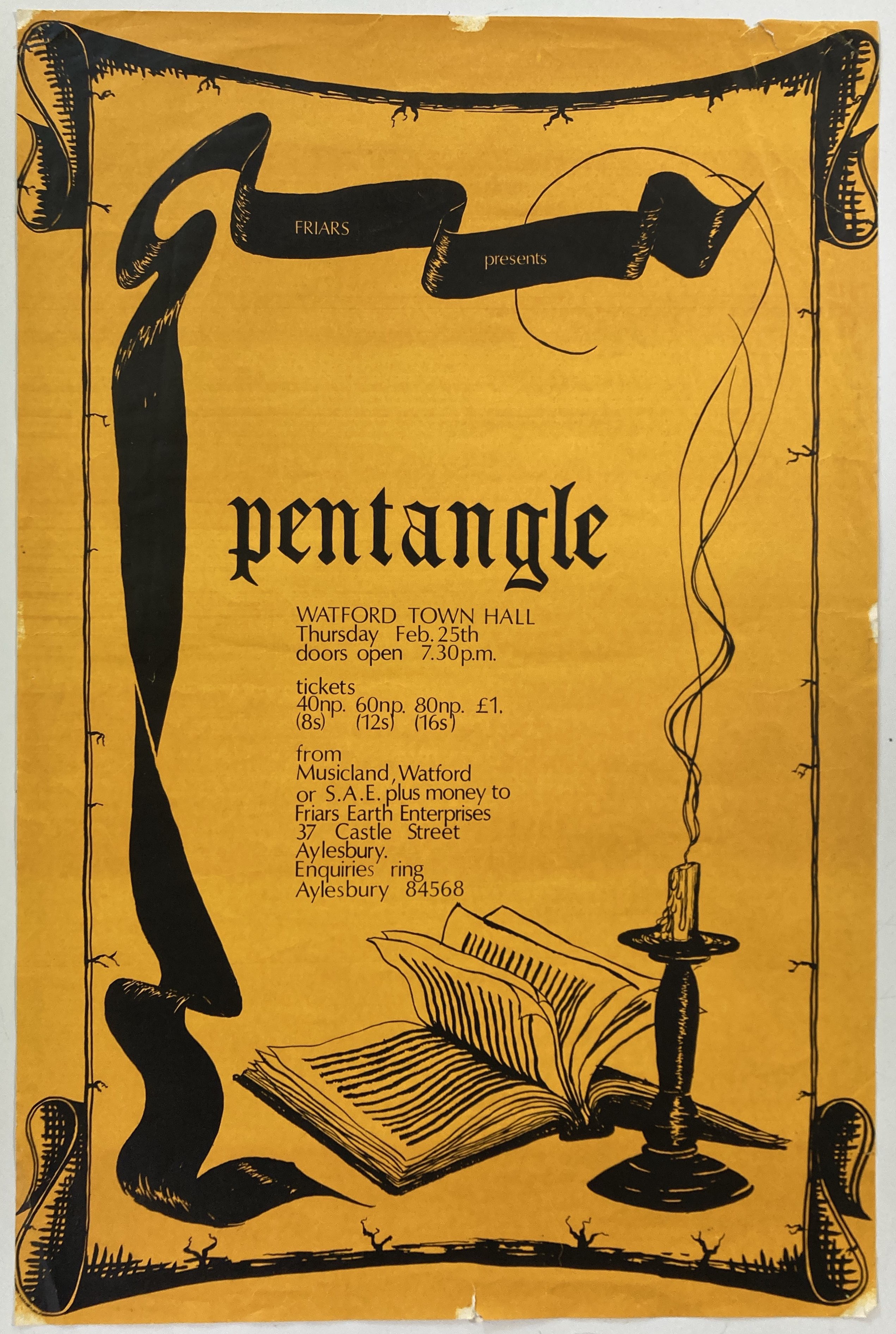Lot 222 - PENTANGLE - 1971 CONCERT POSTER.