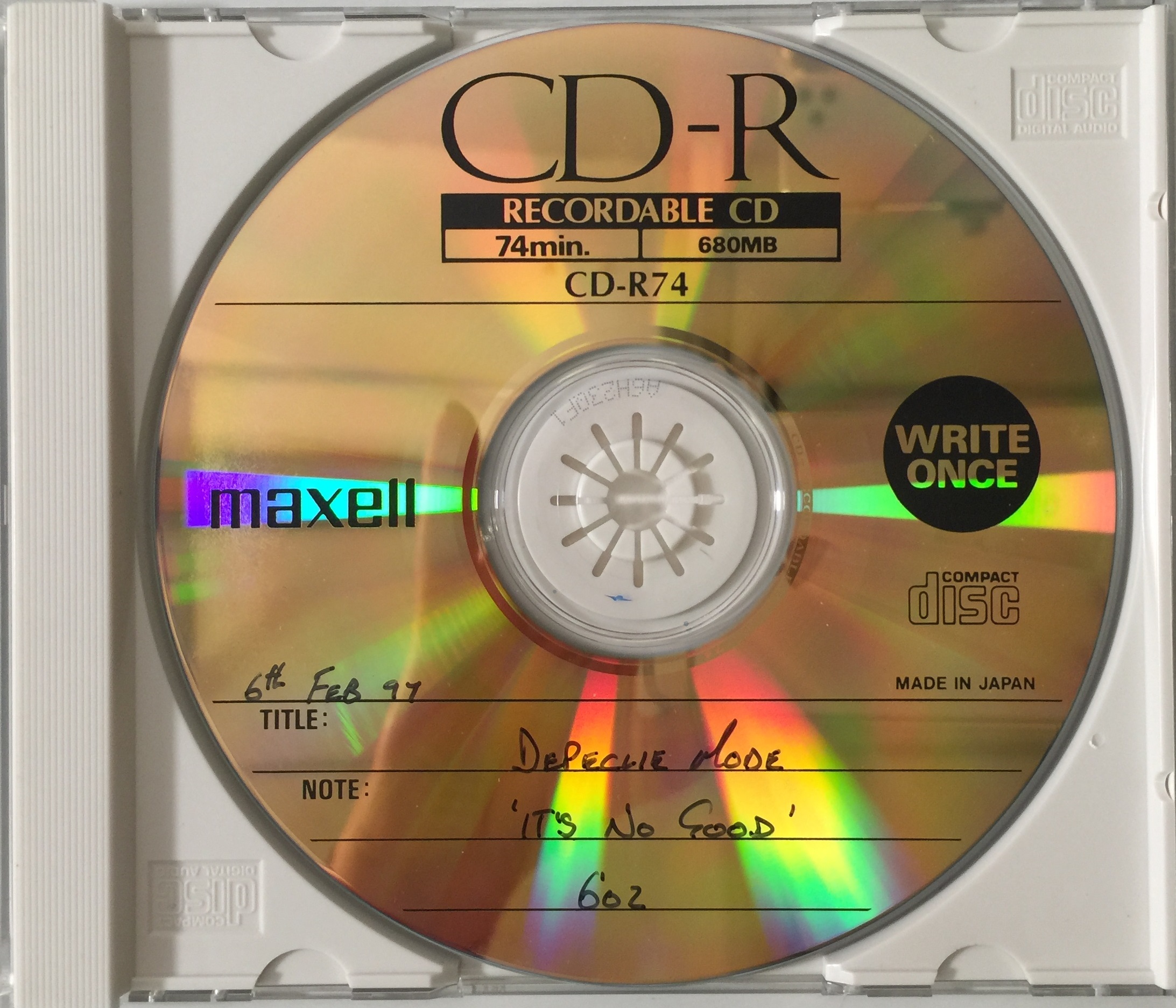 Lot 614 - DEPECHE MODE - IT'S NO GOOD CDR PROMO (MUTE