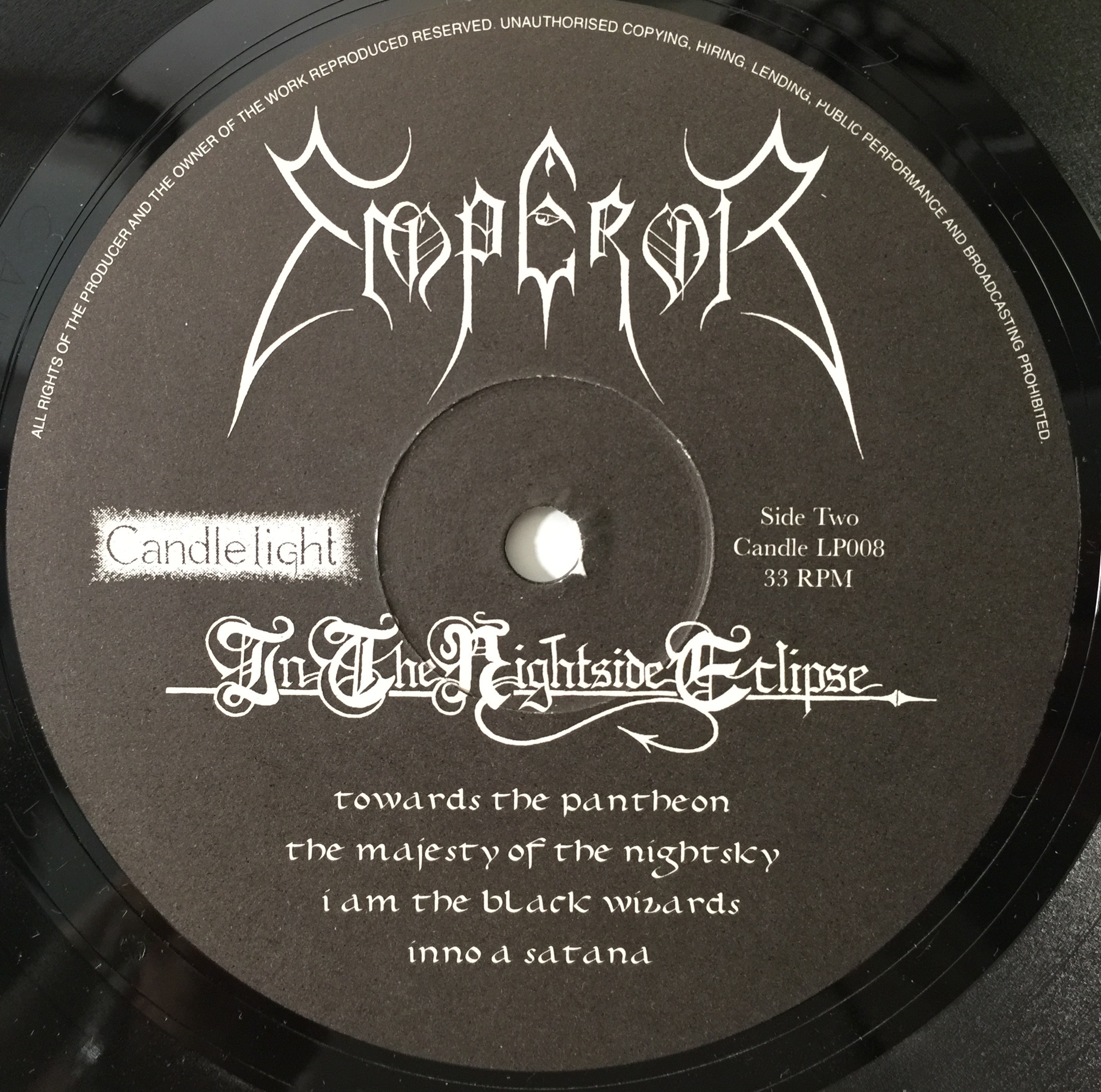 Lot 624 - EMPEROR - IN THE NIGHTSIDE ECLIPSE LP (BLACK