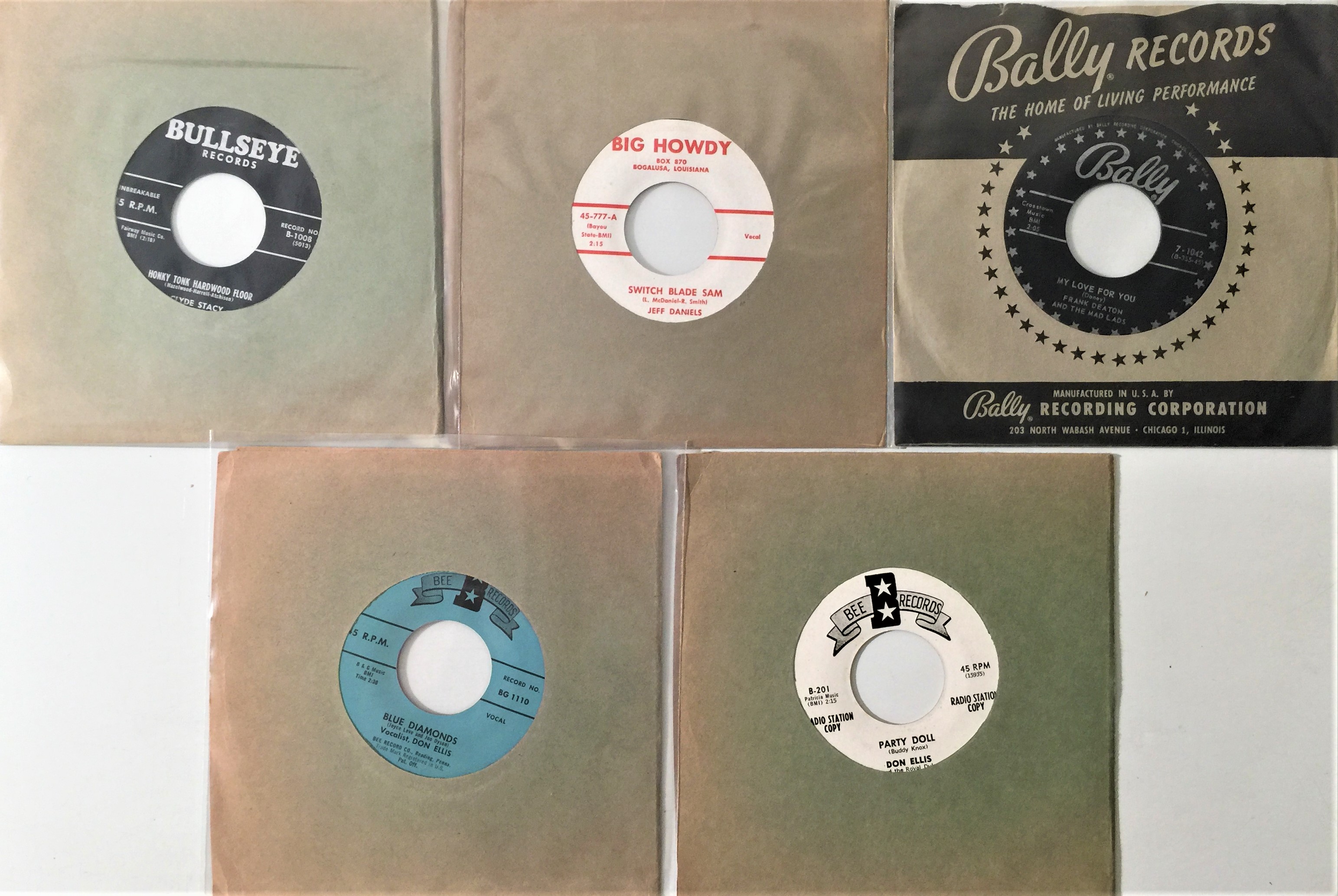 Lot 6 - ROCKABILLY - ORIGINAL US 7" - 'B' LABELS