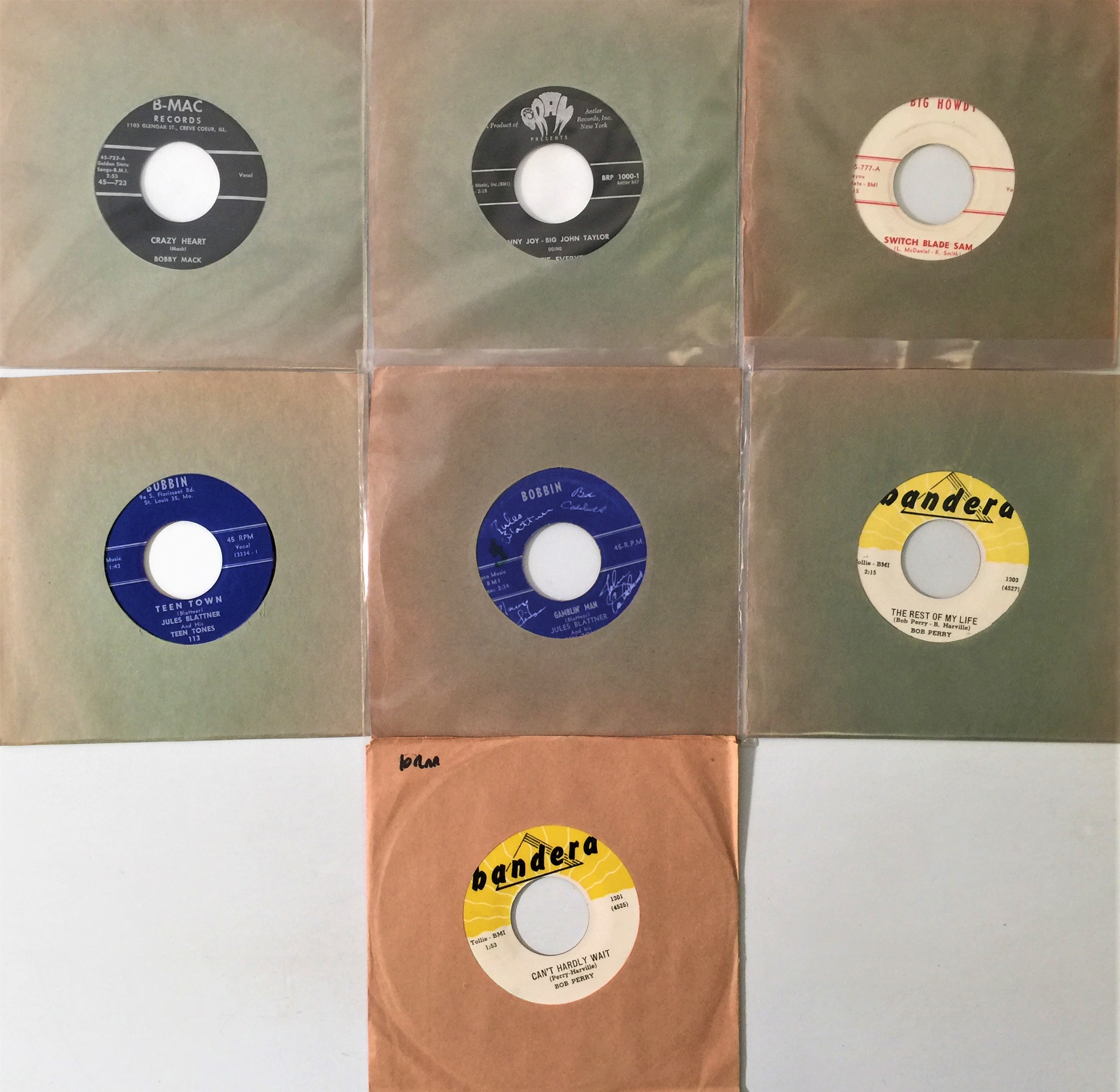 Lot 7 - ROCKABILLY - ORIGINAL US 7" - 'B' LABELS
