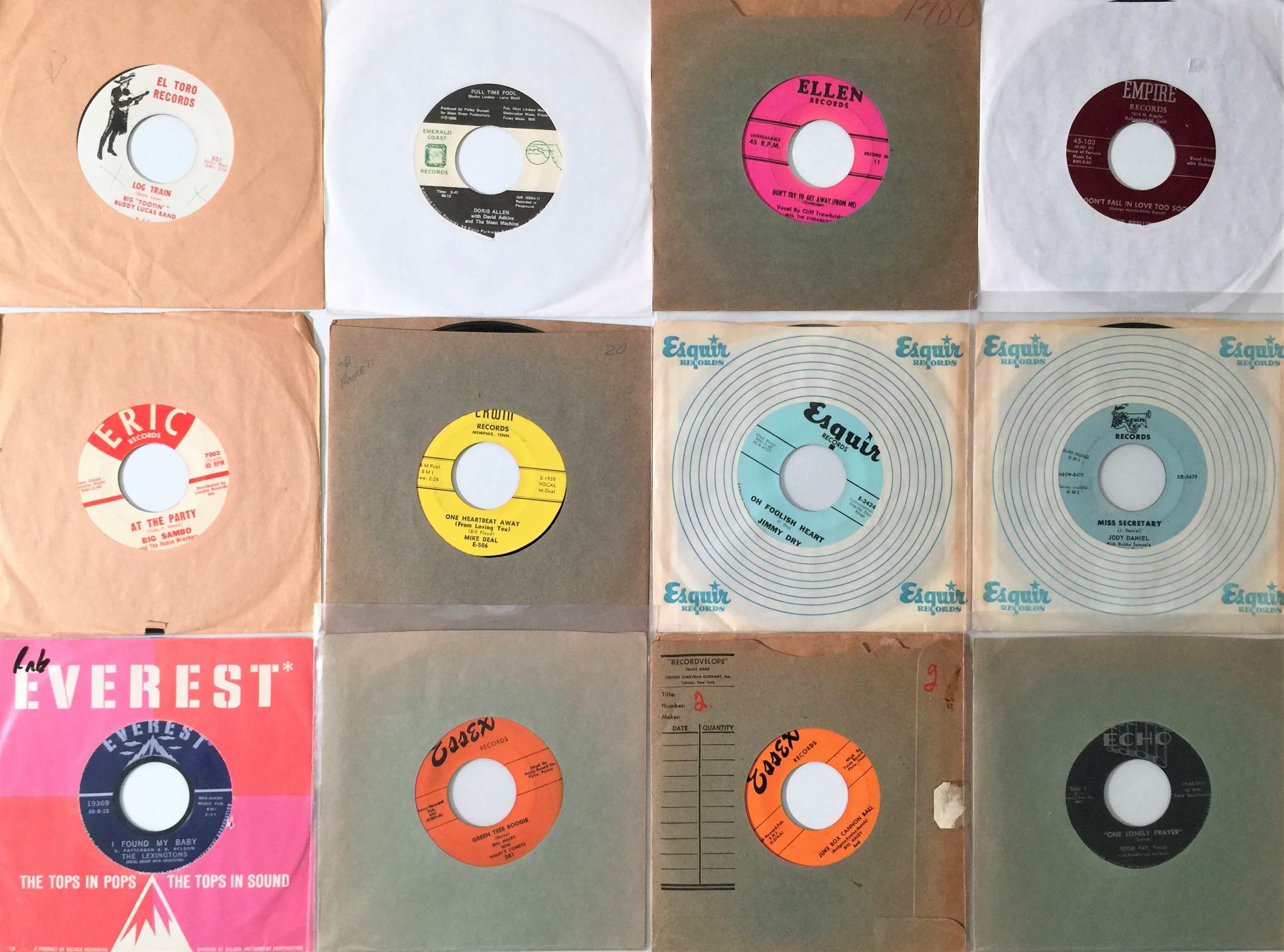 Lot 32 - LABELS LETTERED E & F - 7" US ROCKABILLY/