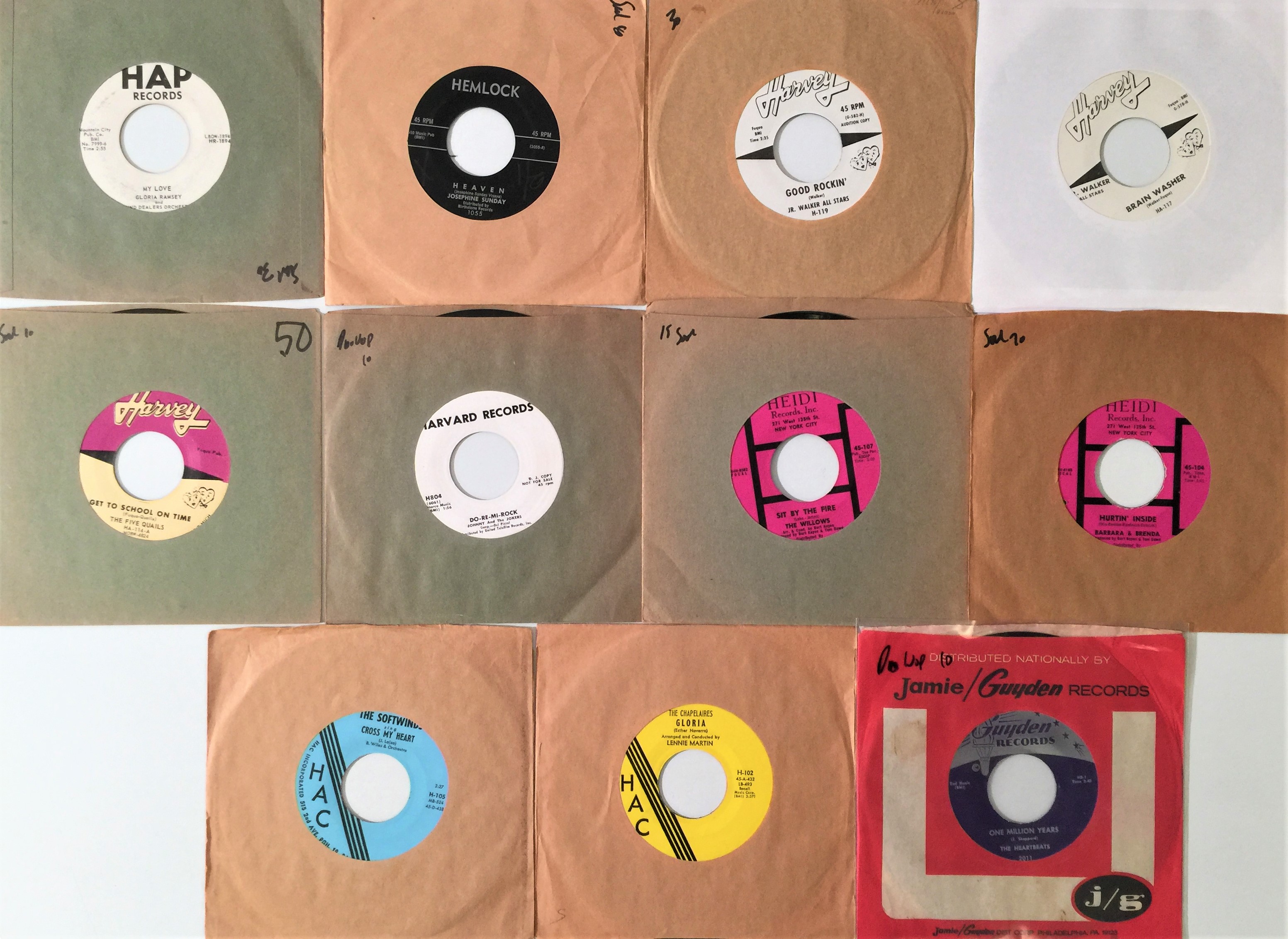 Lot 81 - SOUL / DOO WOP - 7" PACK (LETTER H LABELS)