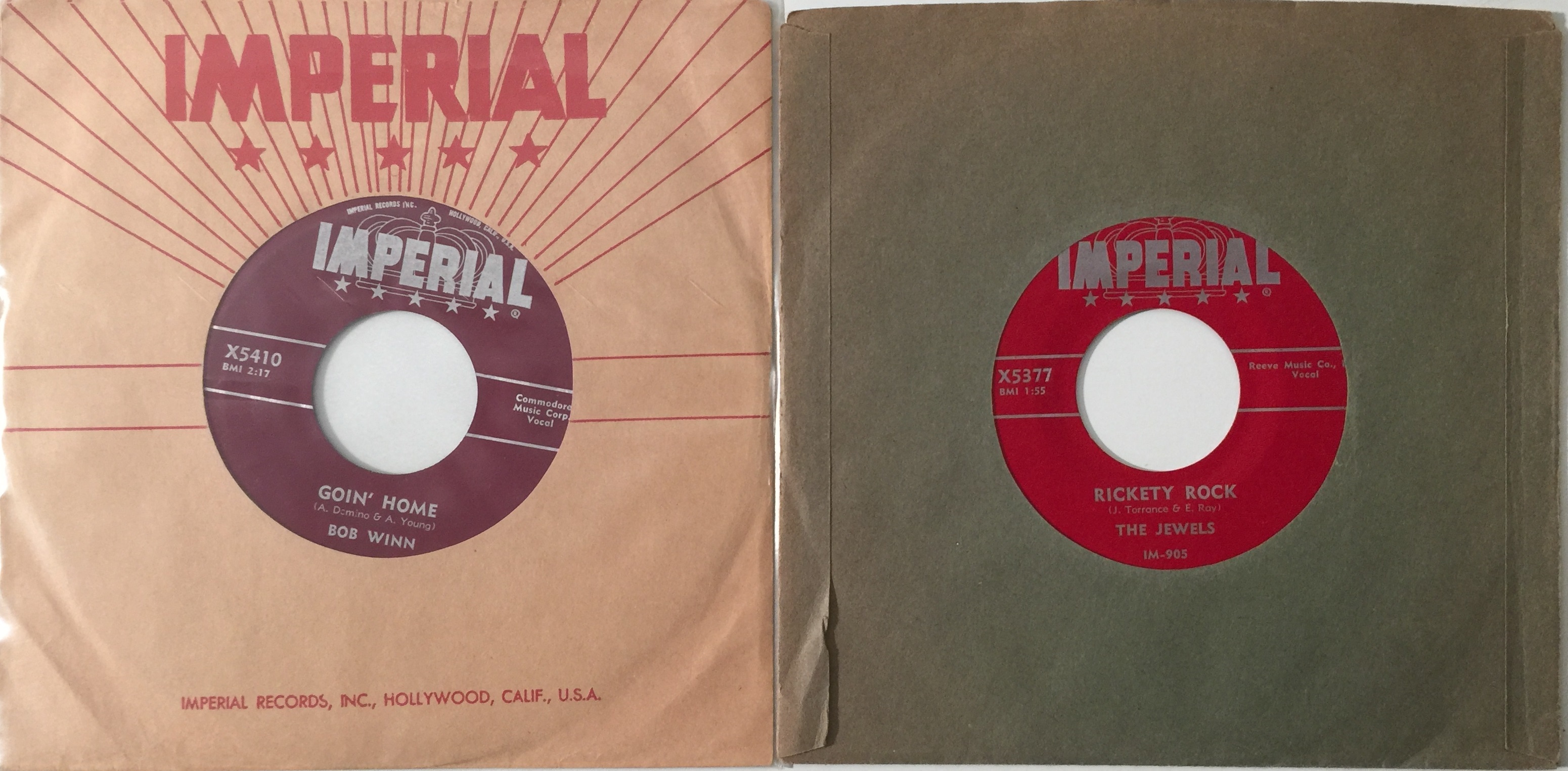 Lot 105 - IMPERIAL RECORDS - 7" PACK (1954-57)