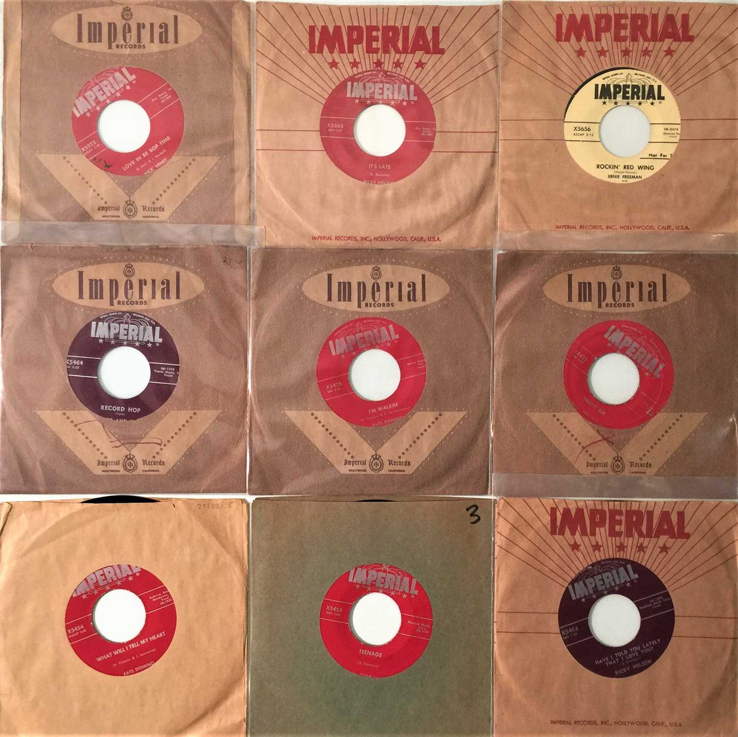 Lot 106 - IMPERIAL RECORDS - 7" PACK (1955-64)
