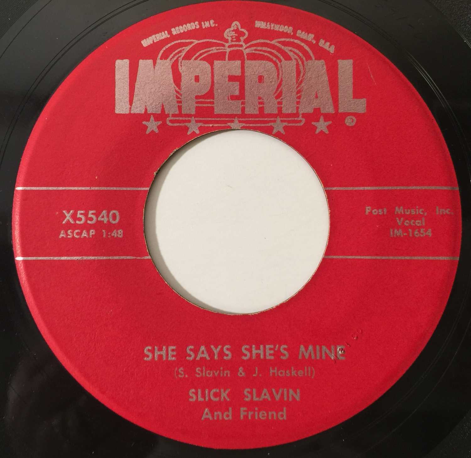 Lot 96 - SLICK SLAVIN - SPEED CRAZY 7" (IMPERIAL