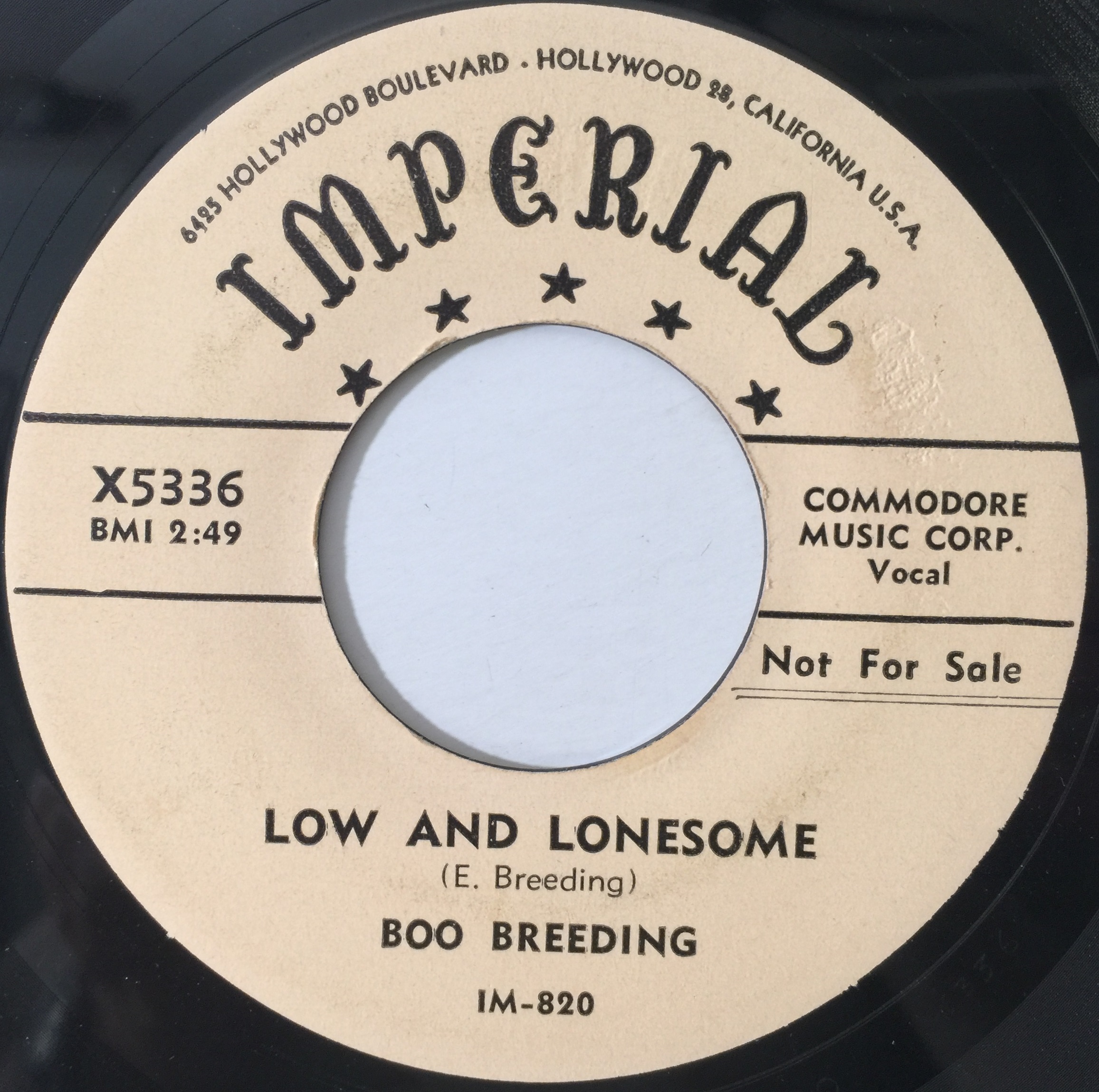 Lot 98 - BOO BREEDING - LOW AND LONESOME / COUNTRY