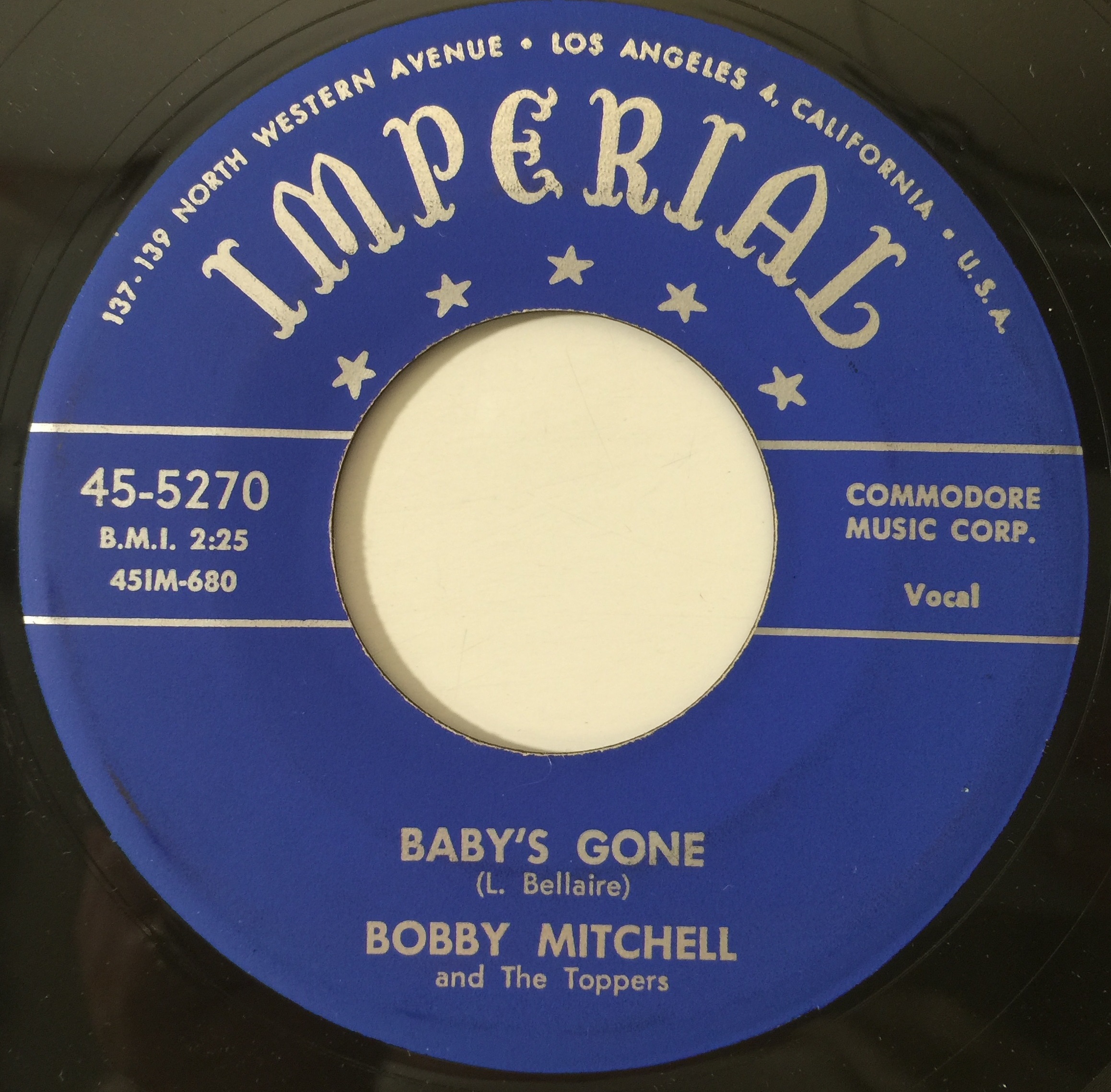 Lot 101 - BOBBY MITCHELL - BABY'S GONE / SISTER LUCY 7"