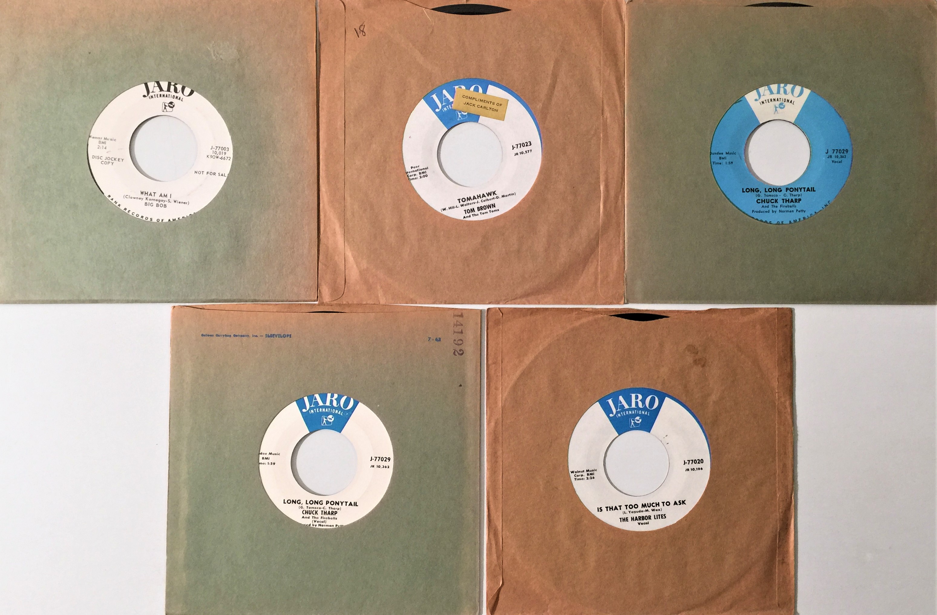 Lot 138 - JARO INTERNATIONAL - 7" RARITIES (INC