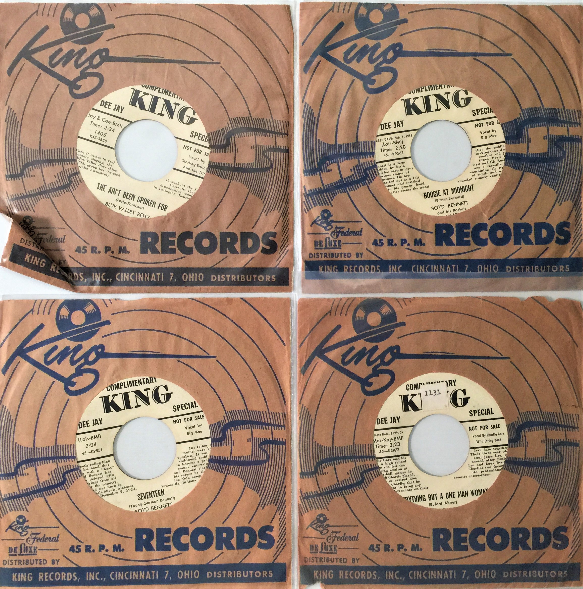 Lot 181 - KING RECORDS - 7" PACK (1951 TO 1955)