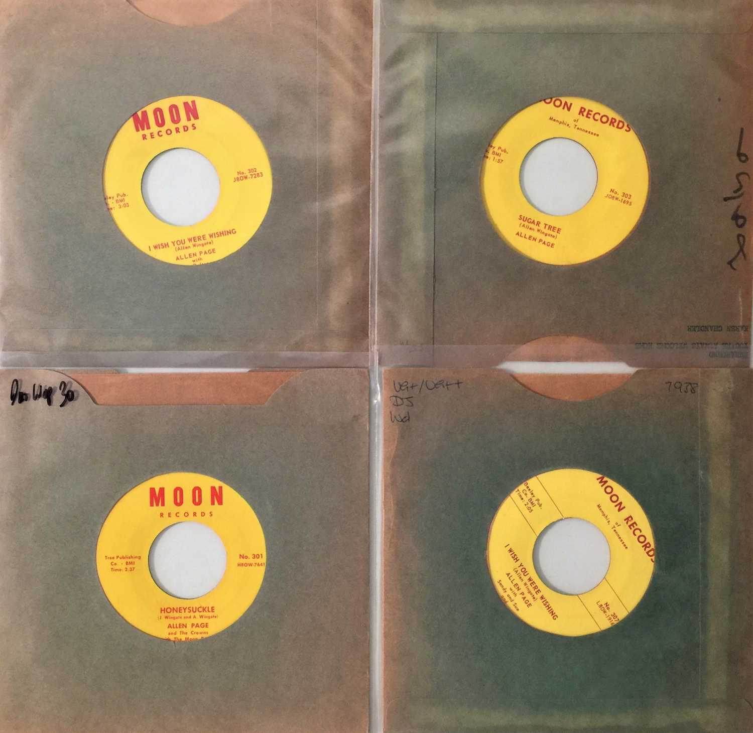 Lot 244 - ALLEN PAGE - MOON RECORDS 7" RARITIES