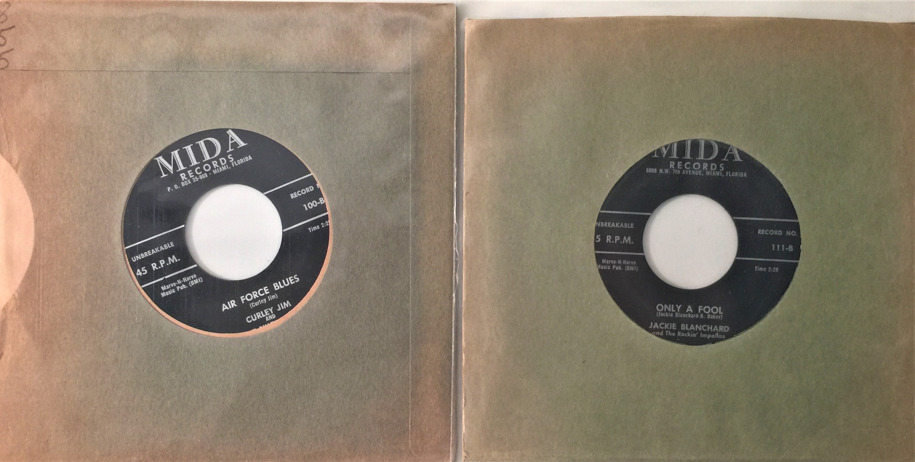 Lot 248 - MIDA RECORDS - ROCK & ROLL 7" RARITIES