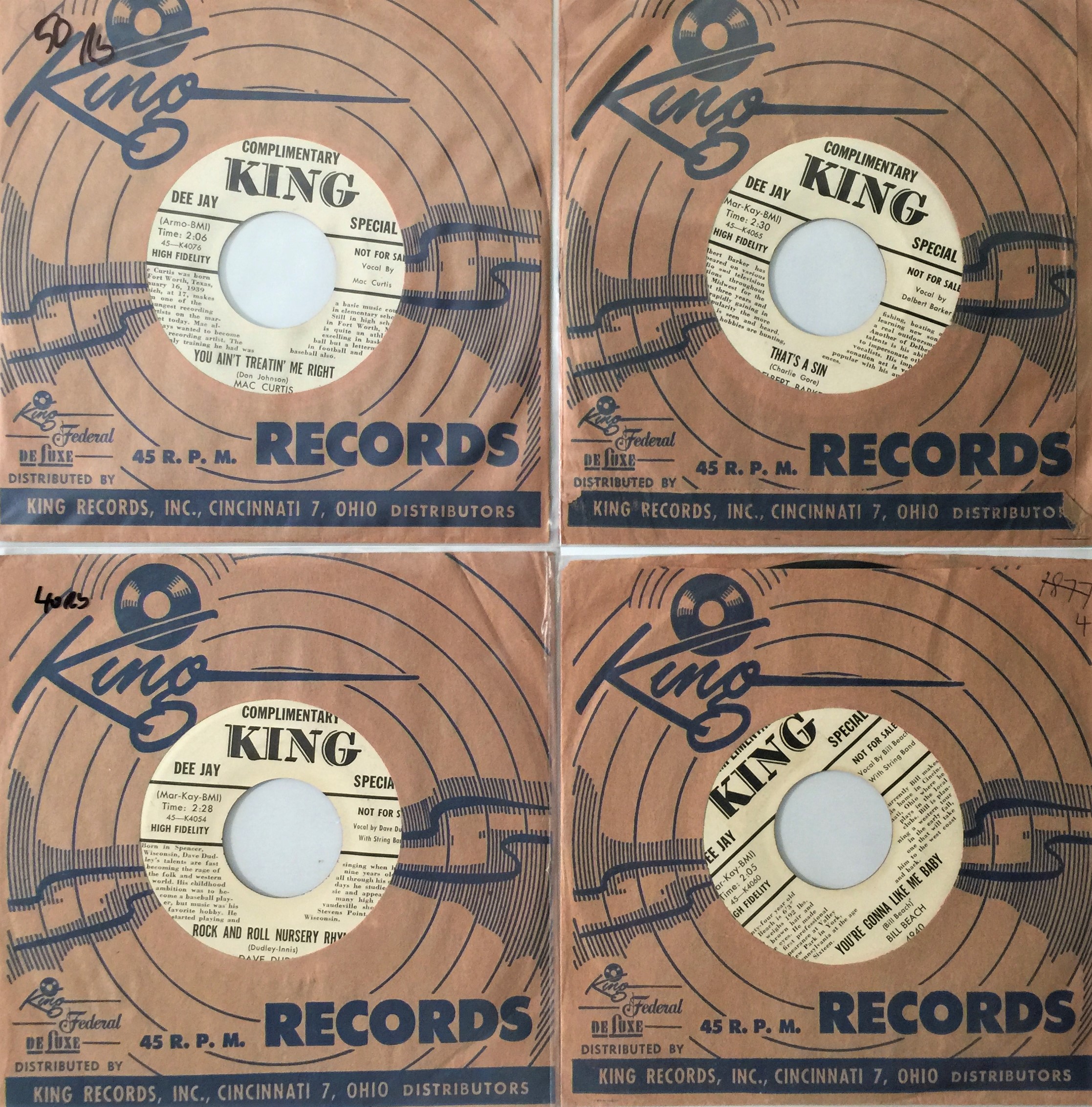 Lot 194 - KING RECORDS - PROMOS - ROCKABILLY / ROCK