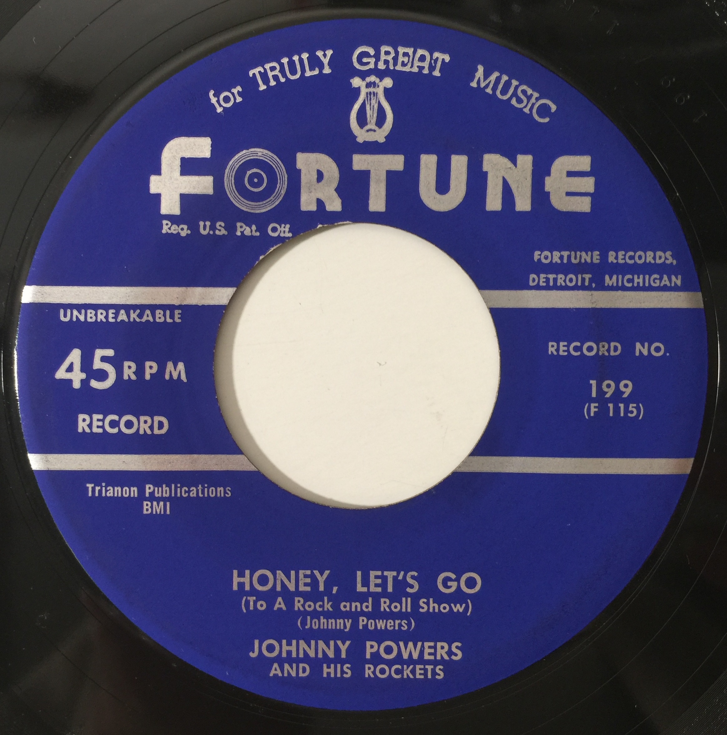 Lot 42 - JOHNNY POWERS - HONEY, LETS GO / YOUR LOVE