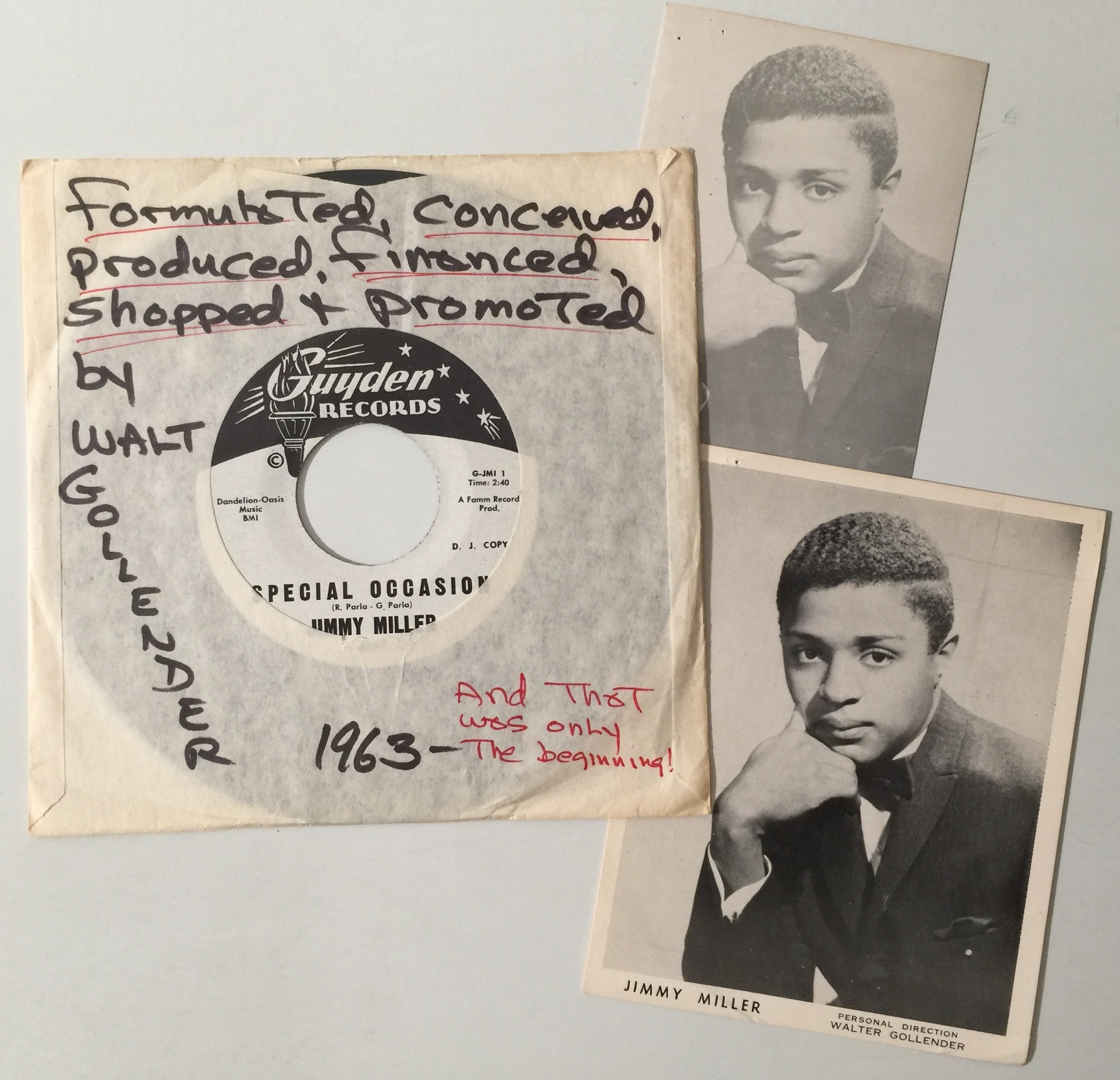 Lot 55 - JIMMY MILLER - SPECIAL OCCASION/ GENIE 7" (US