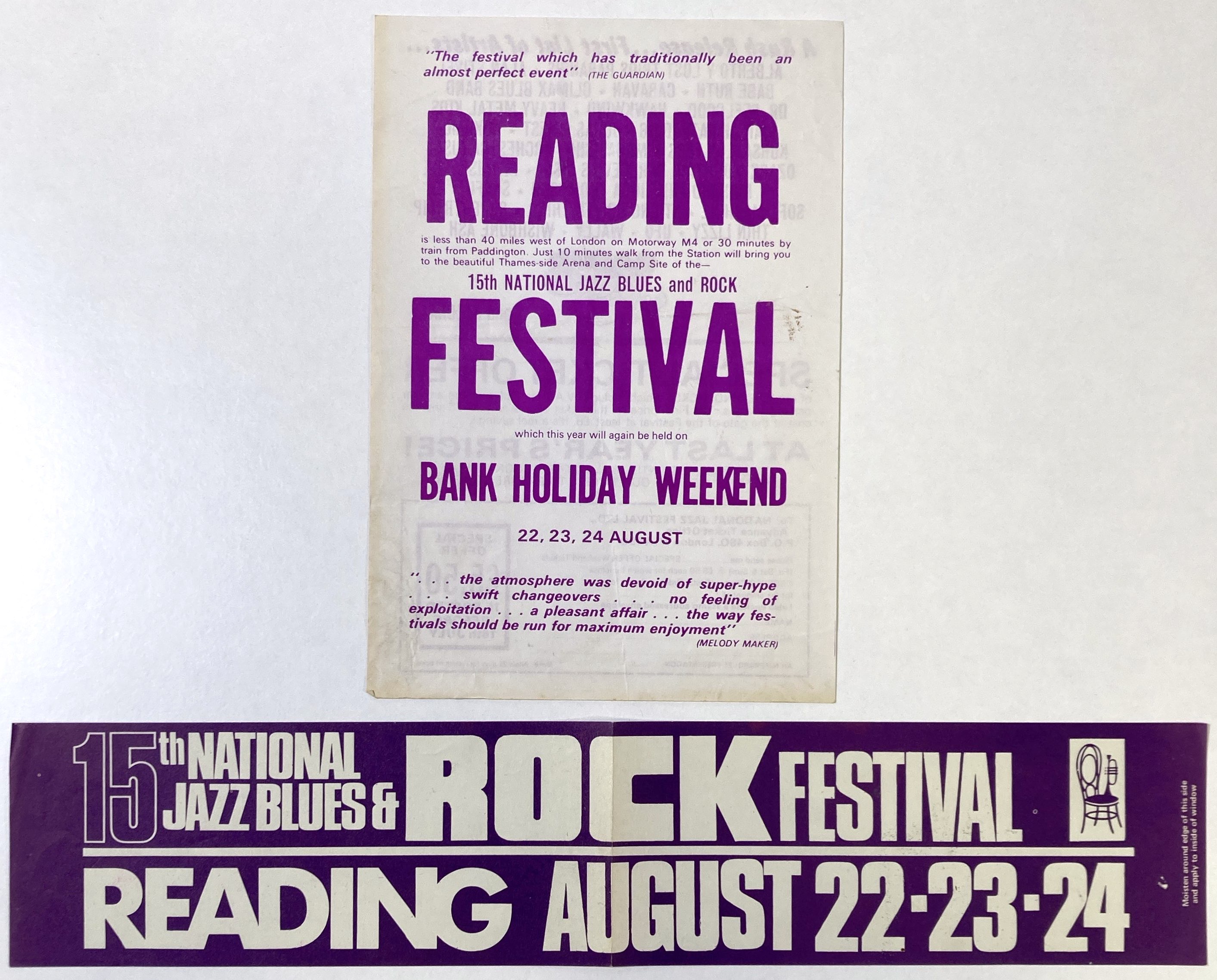 Lot 106 - READING FESTIVAL 1975 HANDBILL - THIN LIZZY