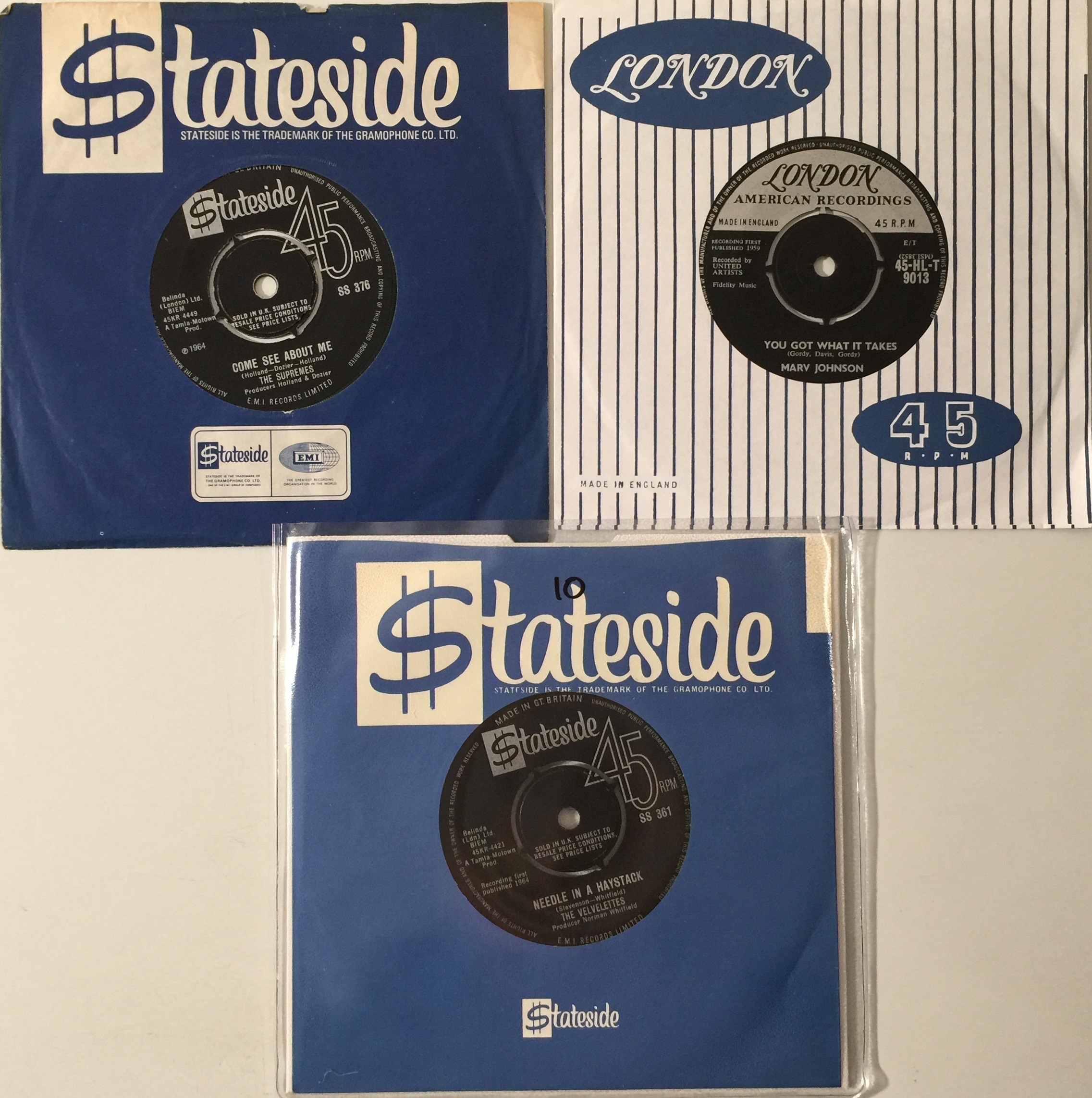 Lot 106 - PRE-MOTOWN - UK 7" PACK (STATESIDE/ LONDON/
