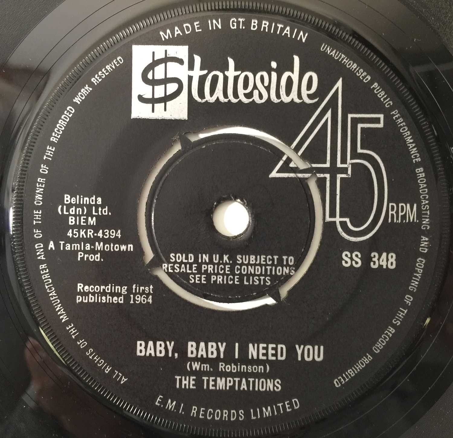 Lot 107 - THE TEMPTATIONS - WHY YOU WANNA MAKE ME BLUE