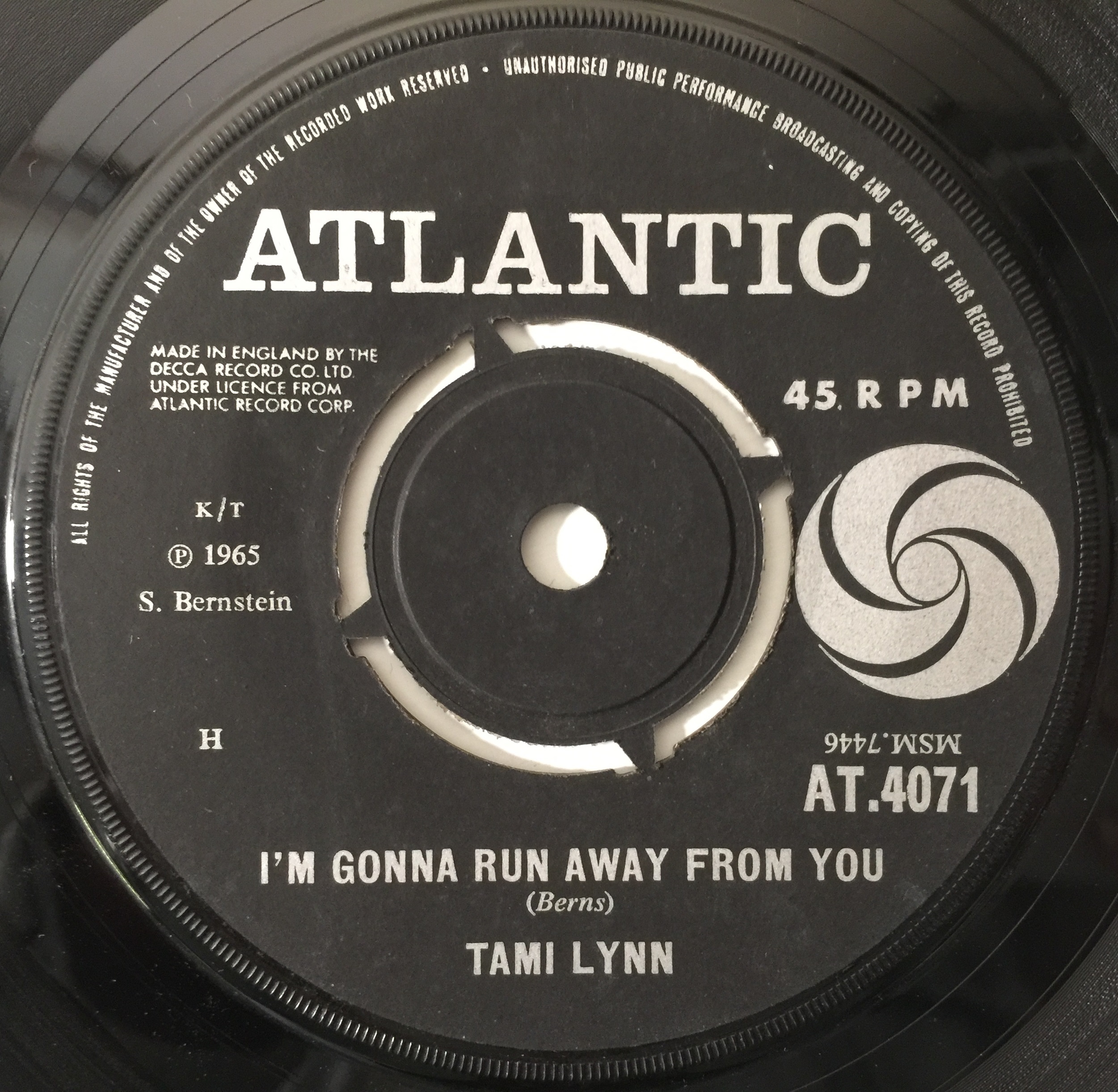 Lot 111 - TAMI LYNN - I'M GONNA RUN AWAY FROM YOU/ THE
