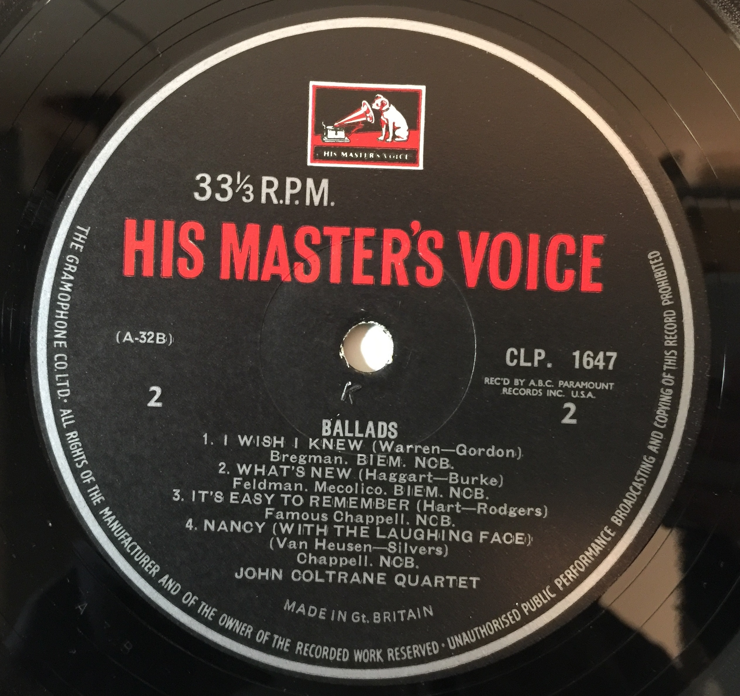 Lot 144 - JOHN COLTRANE QUARTET - BALLADS LP (ORIGINAL