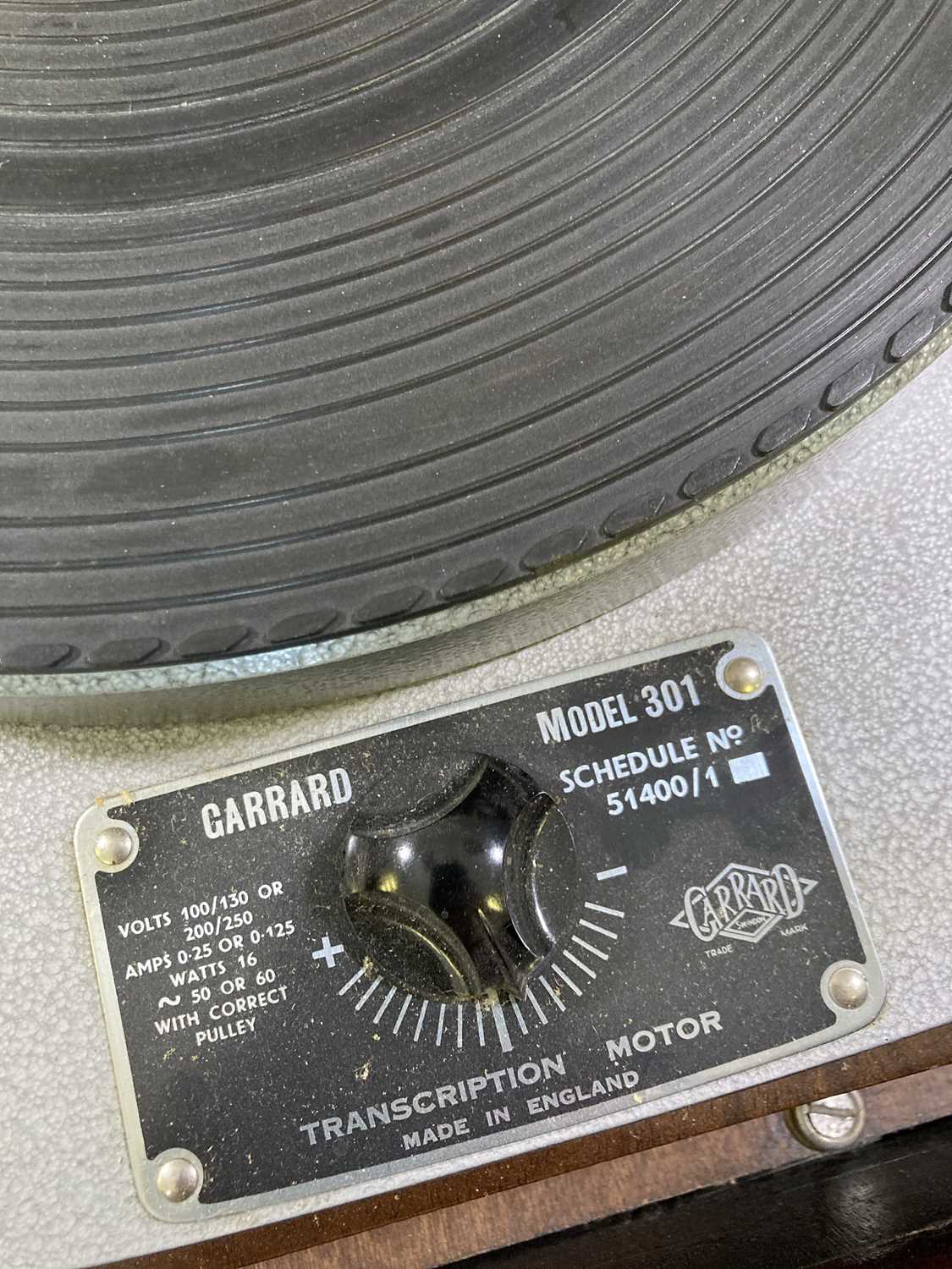 Lot 3 - GARRARD 301 TRANSCRIPTION TURNTABLE.