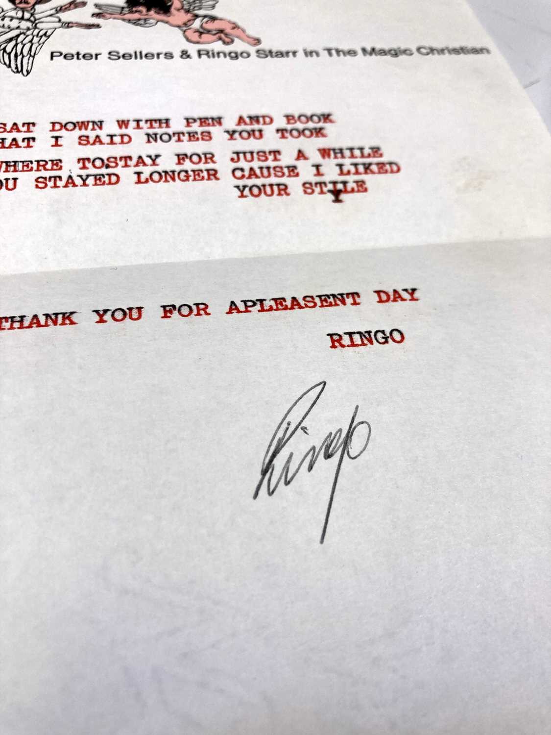Lot 251 - THE BEATLES / RINGO STARR - AN ORIGINAL POEM