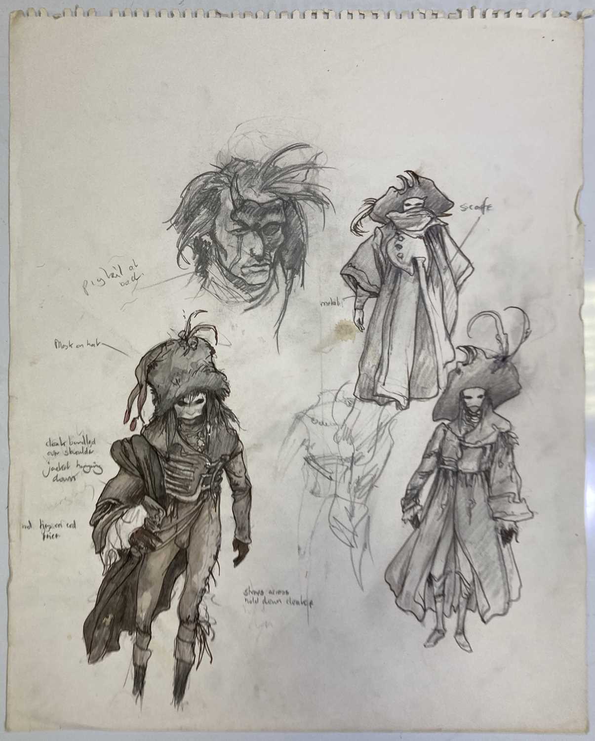Lot 142 - LABYRINTH (1986) - ORIGINAL COSTUME DESIGNS.