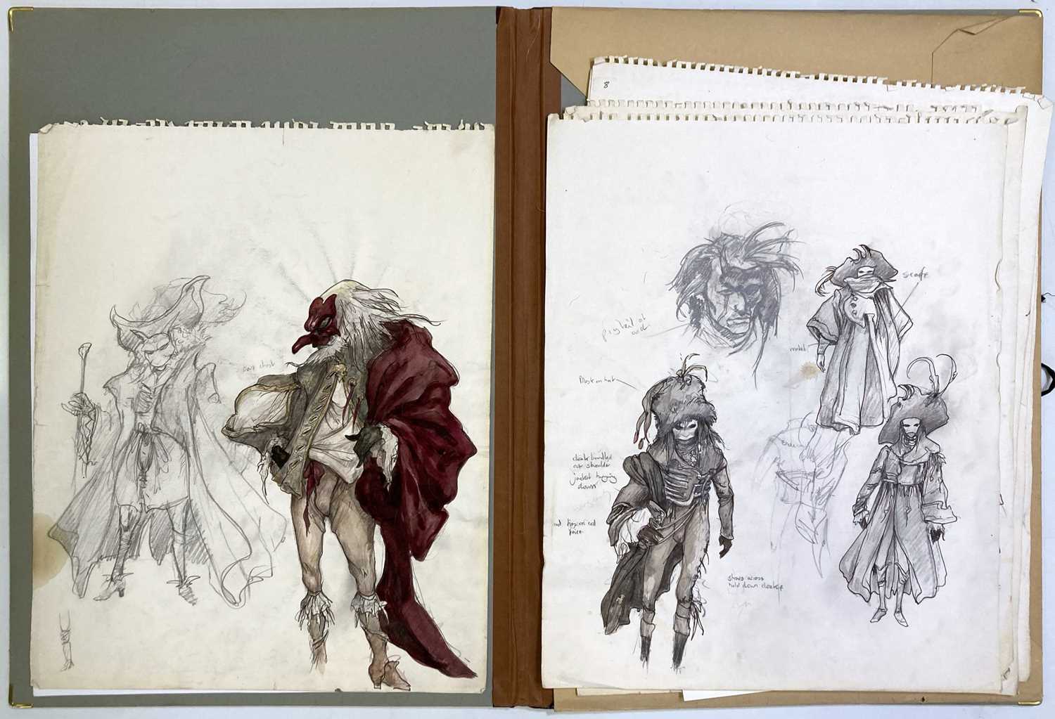 Lot 142 - LABYRINTH (1986) - ORIGINAL COSTUME DESIGNS.