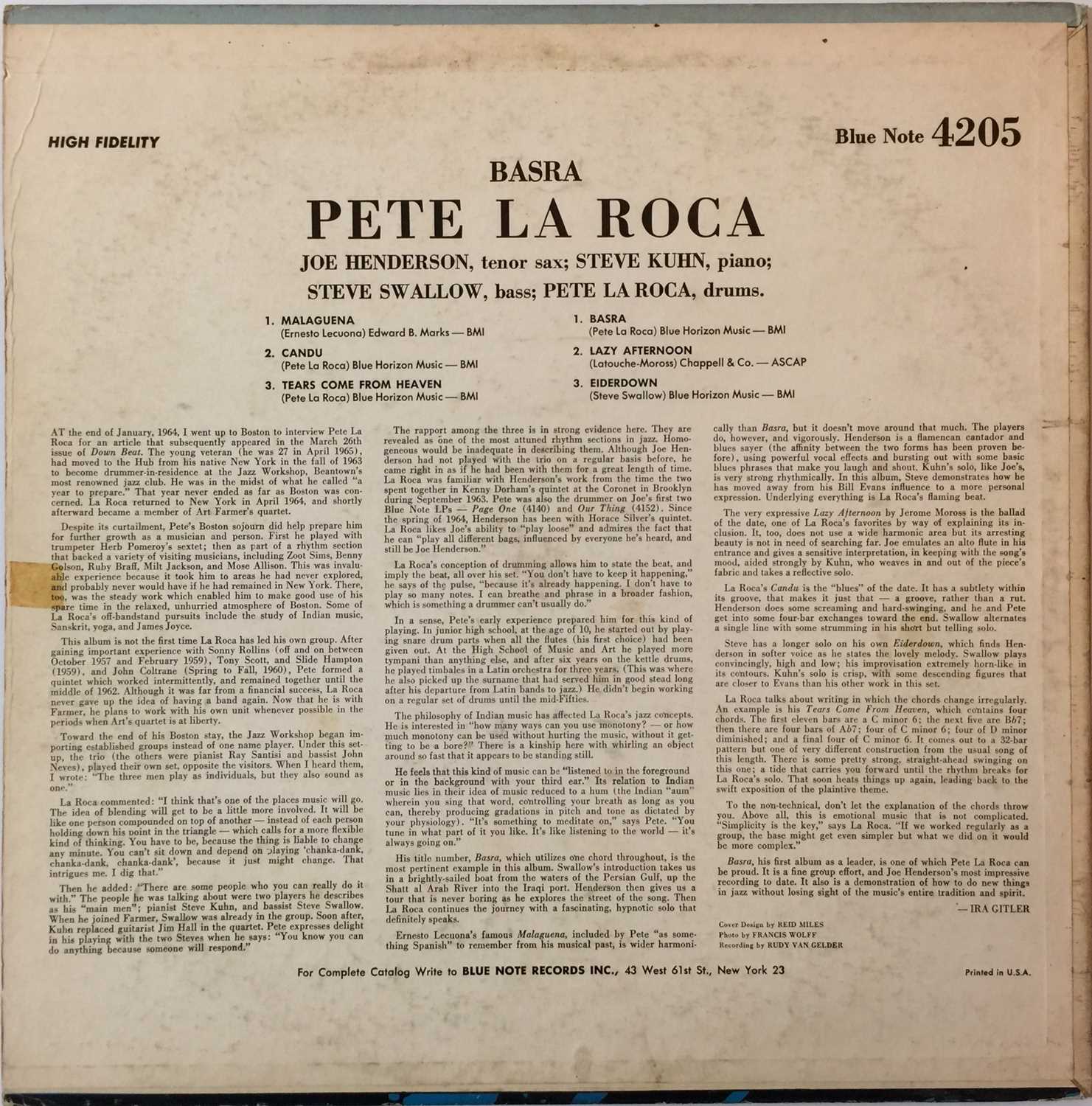 Lot 149 - PETE LA ROCA - BASRA LP (ORIGINAL US MONO