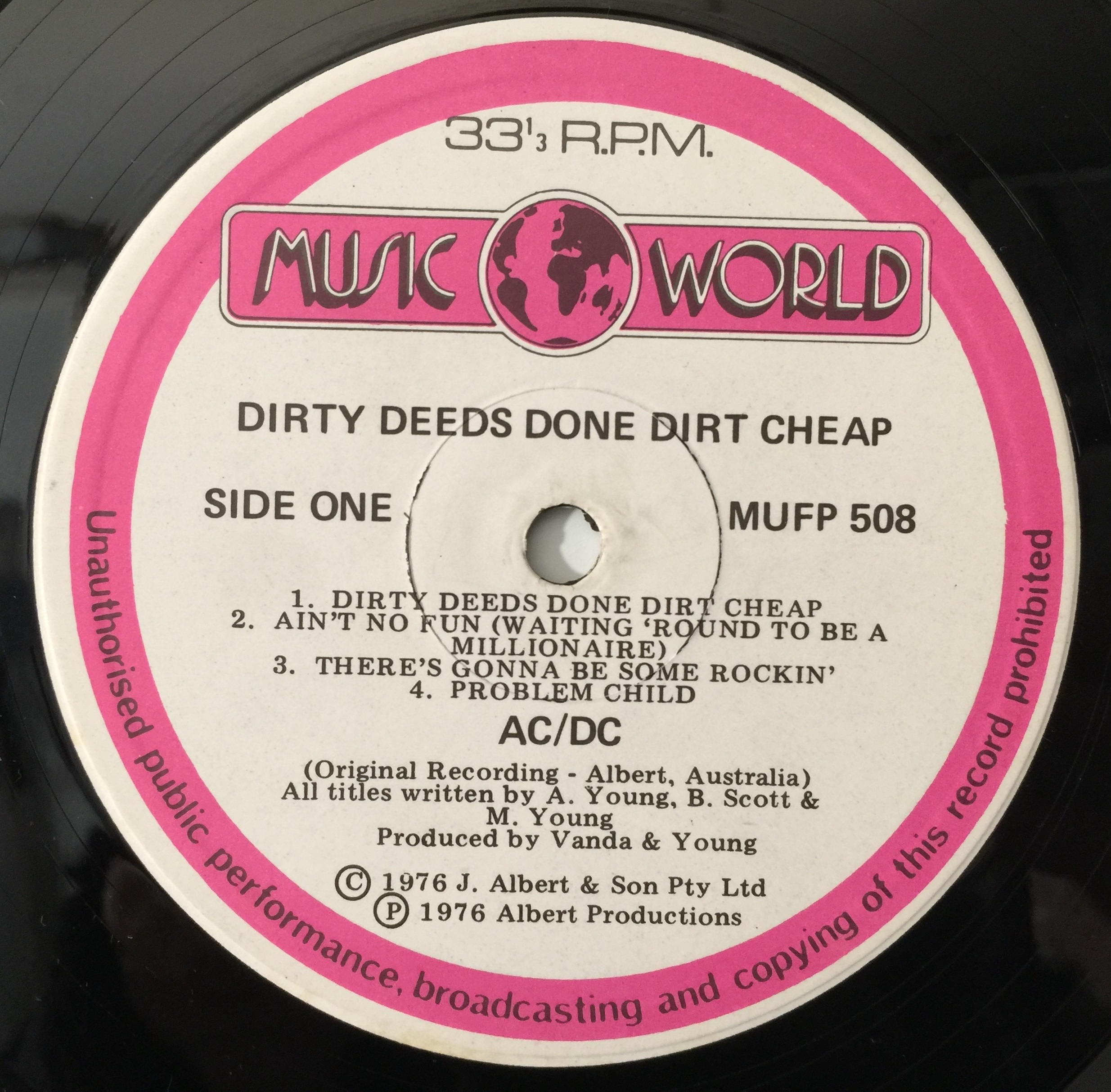 Lot 342 - AC/DC - DIRTY DEEDS DONE DIRT CHEAP LP (NEW