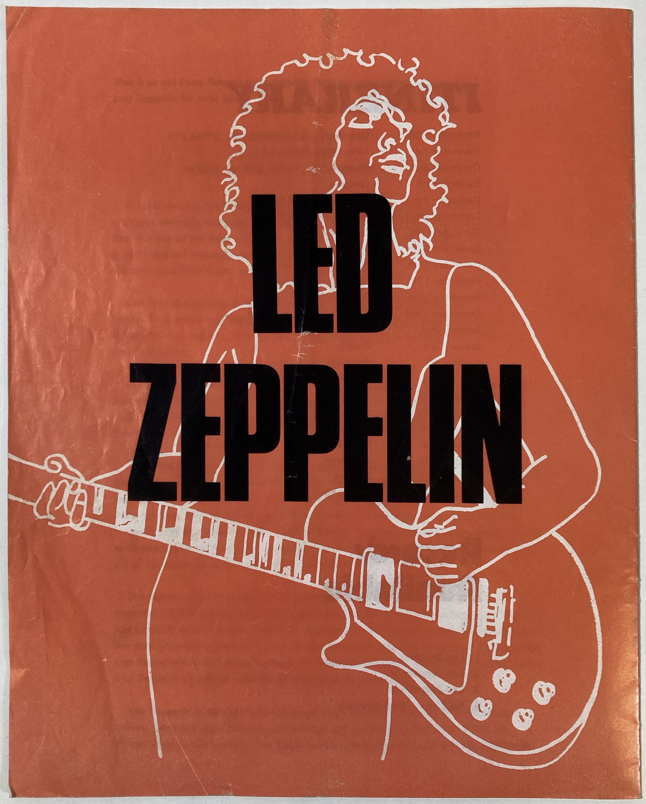 Lot 424 - LED ZEPPELIN - 1972 PROGRAMME.