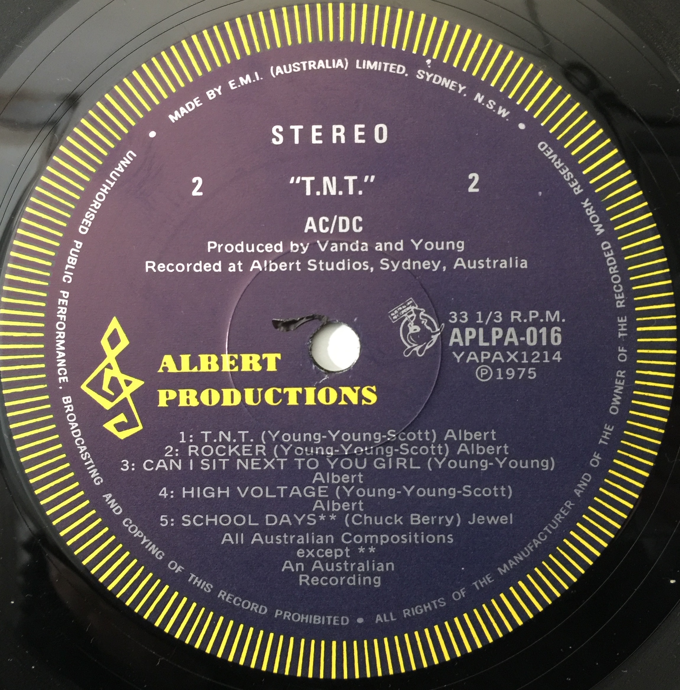 Lot 368 - AC/DC - TNT LP (AUSTRALIAN 1ST PRESS - APLPA-