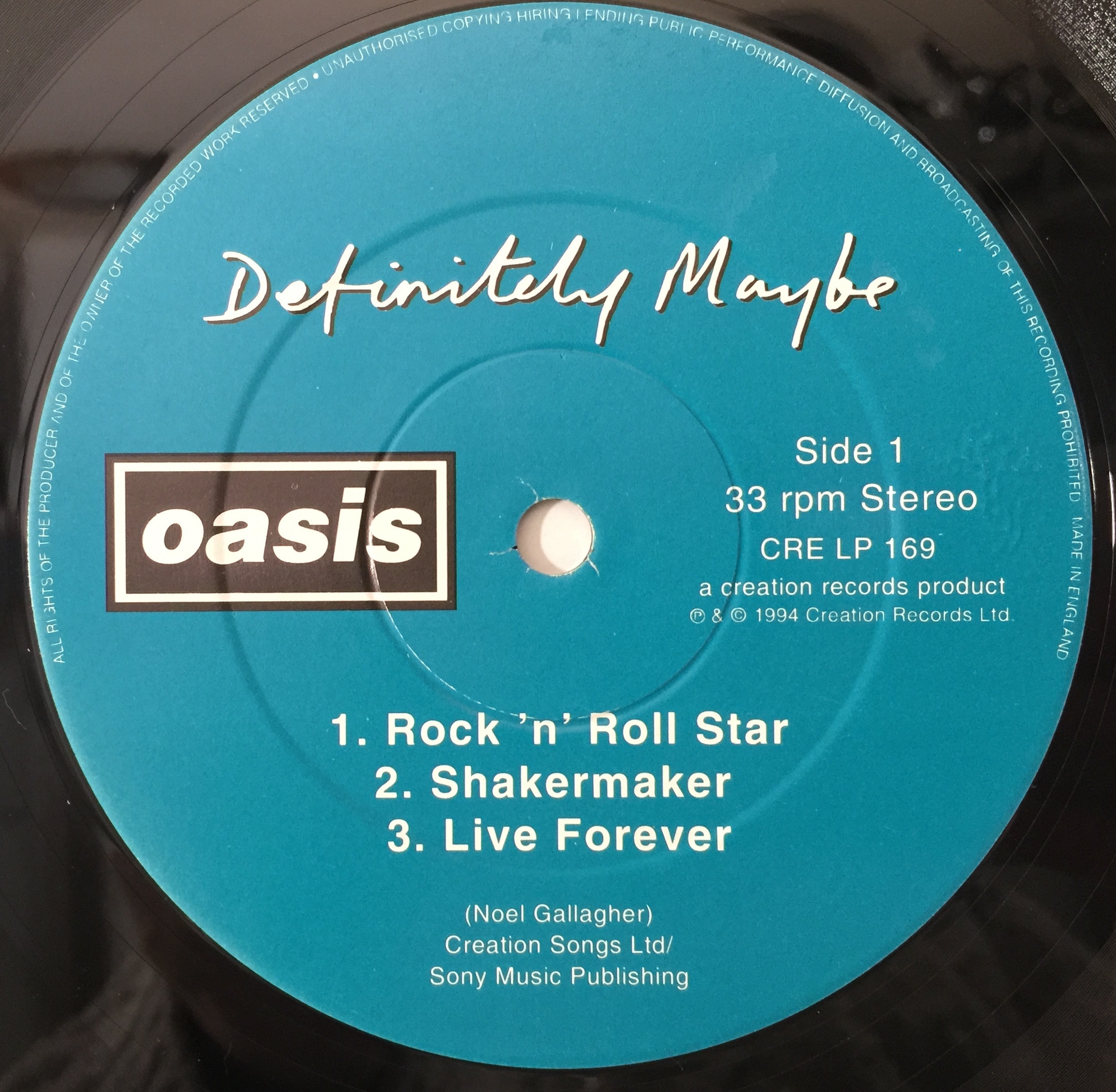 Lot 80 - OASIS - DEFINITELY MAYBE LP (ORIGINAL UK COPY