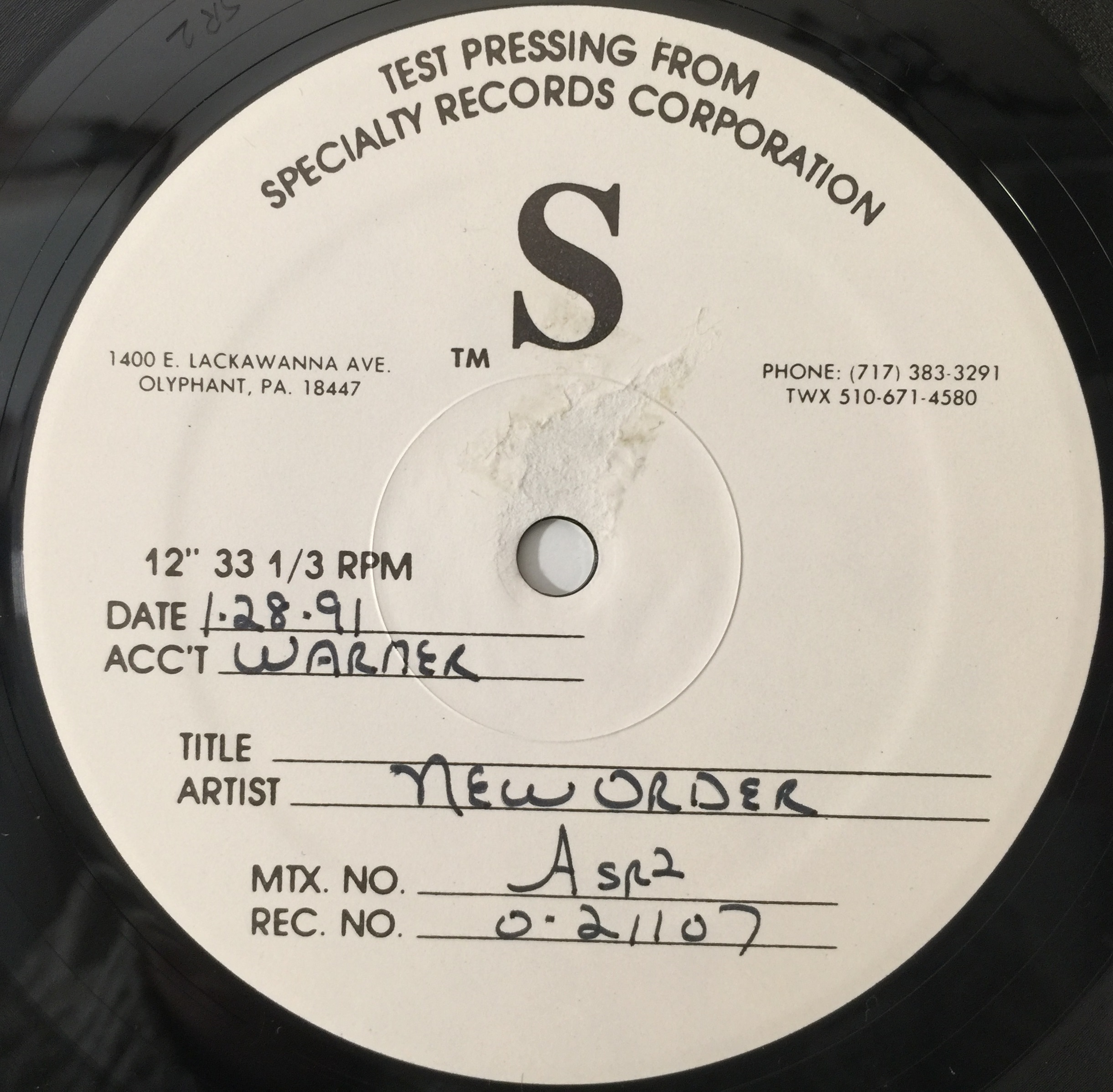 Lot 95 - NEW ORDER - LP/ 12" PROMO/ TEST PRESSING PACK