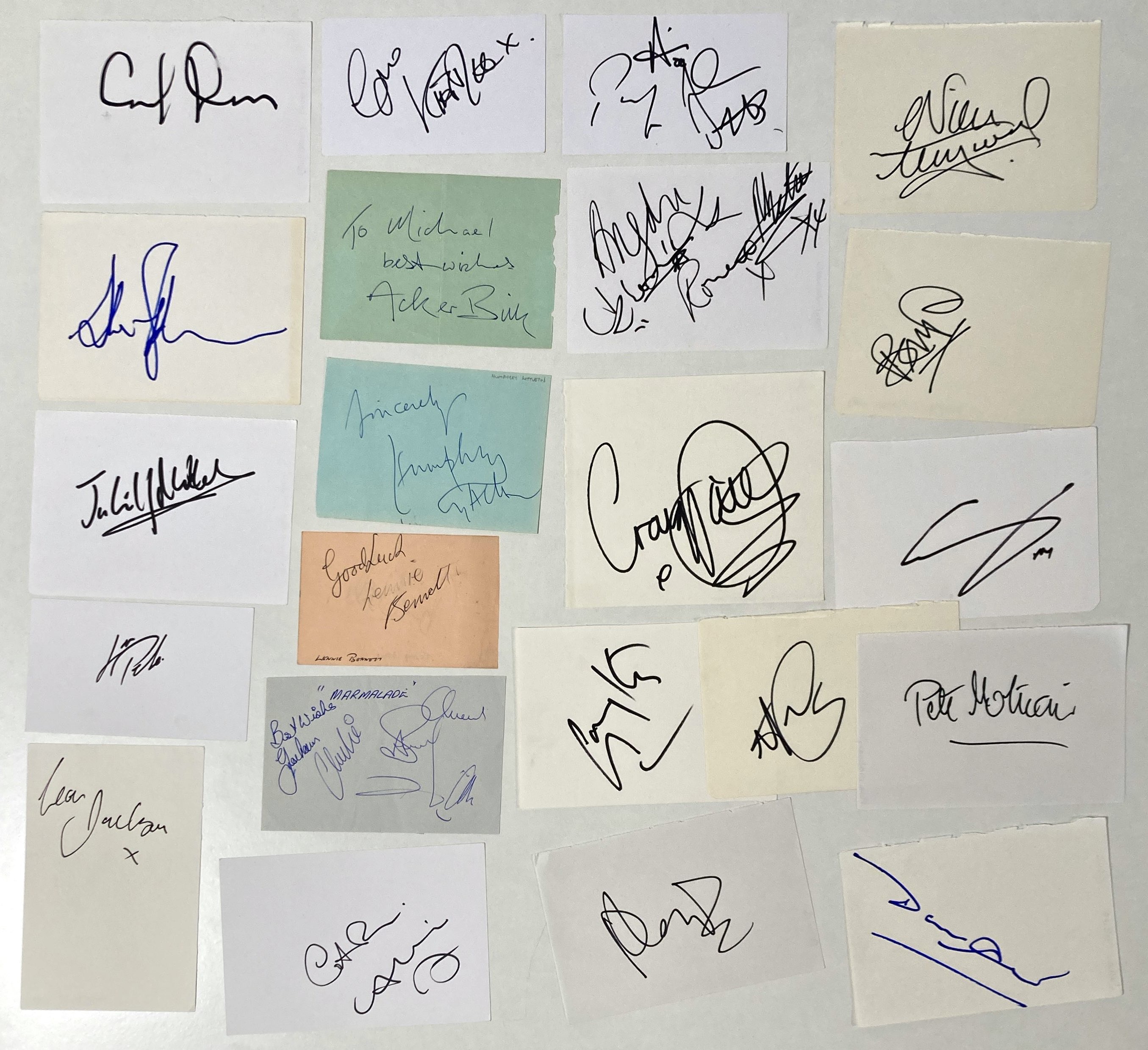 Lot 313 - MUSIC STARS - AUTOGRAPHED PAGES.