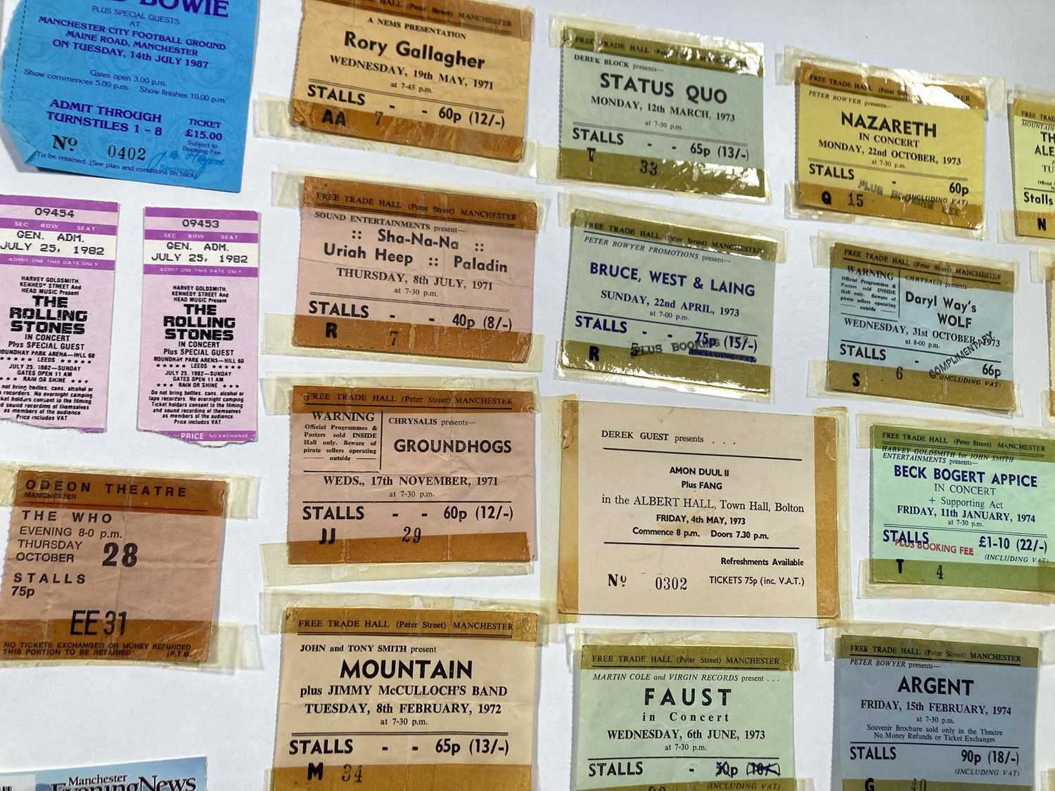 Lot 262 - 1970S TICKET ARCHIVE - CLASSIC ROCK AND PROG.