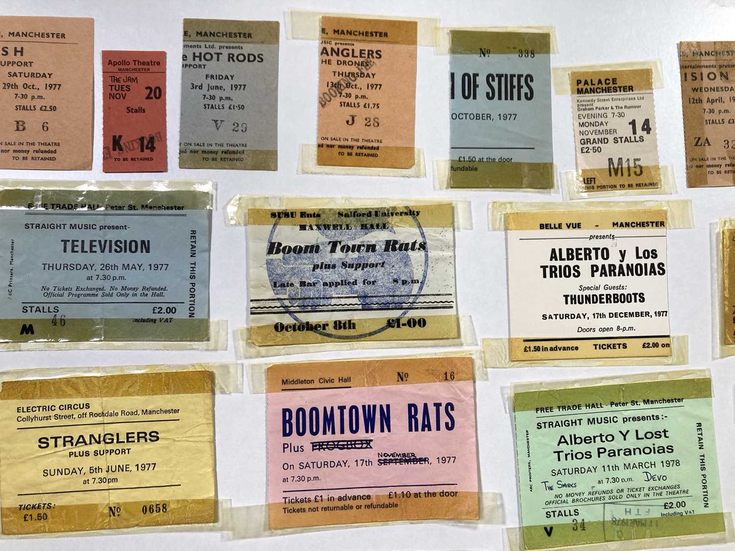 Lot 264 - PUNK / POST PUNK TICKET ARCHIVE 1977 - 1981.