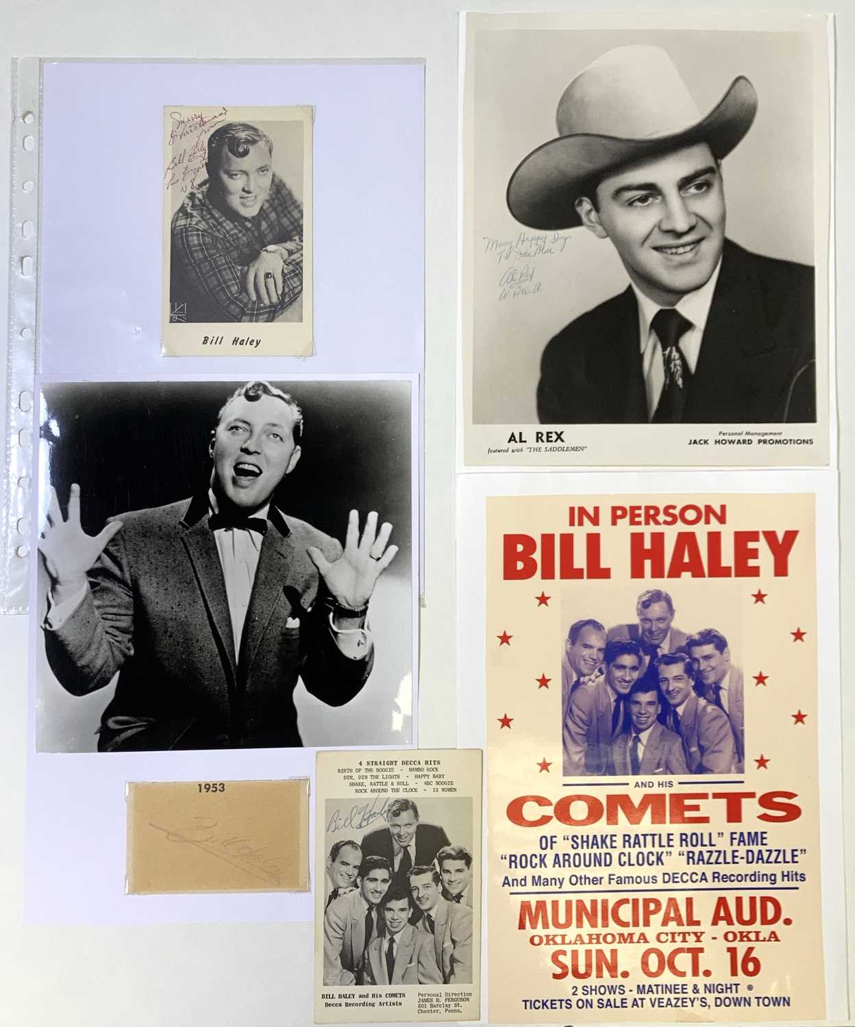 Lot 387 - BILL HALEY AND RELATED - AUTOGRAPHS.