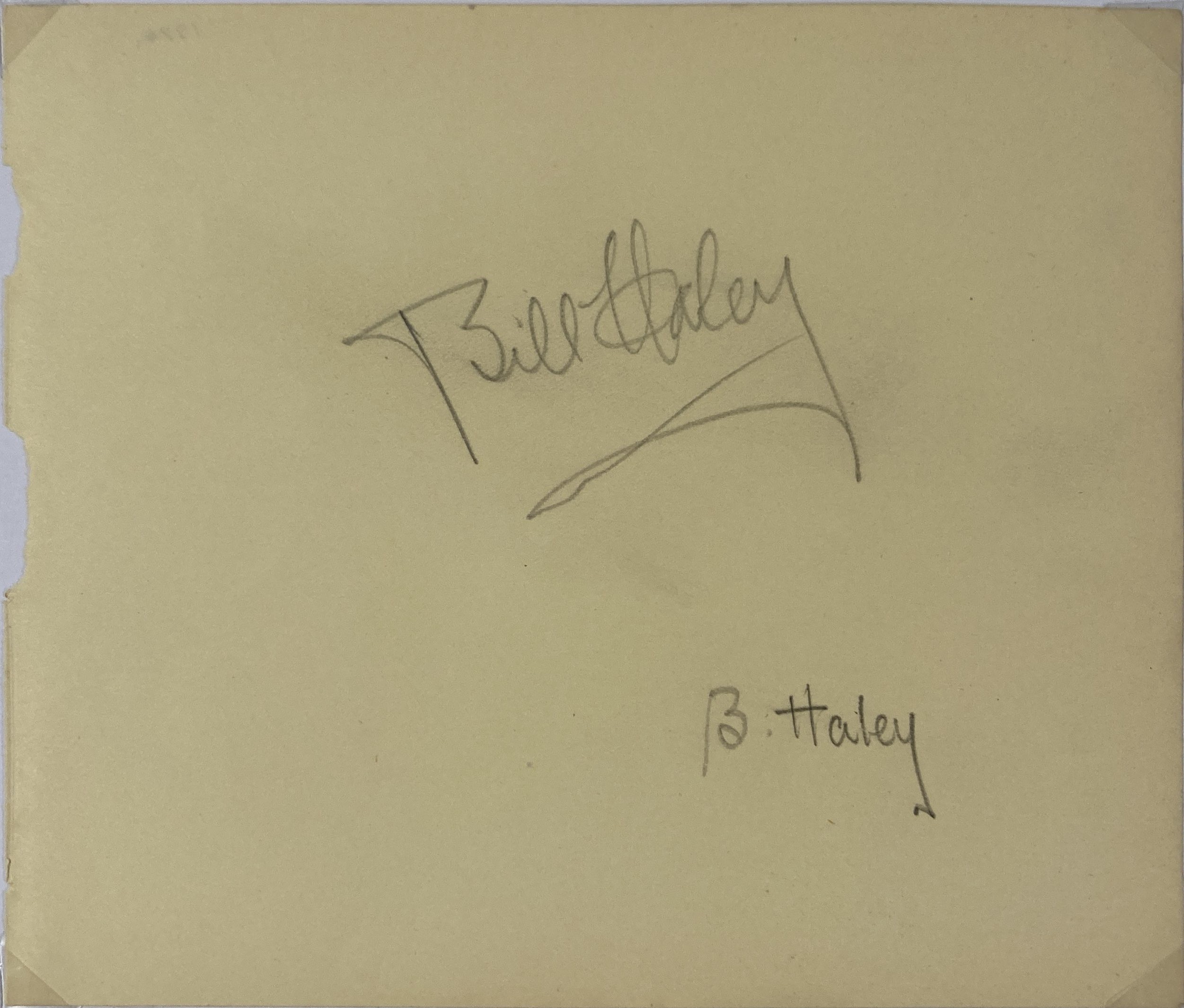 Lot 1920404 - BILL HALEY AUTOGRAPHS AND CONCERT TICKET.