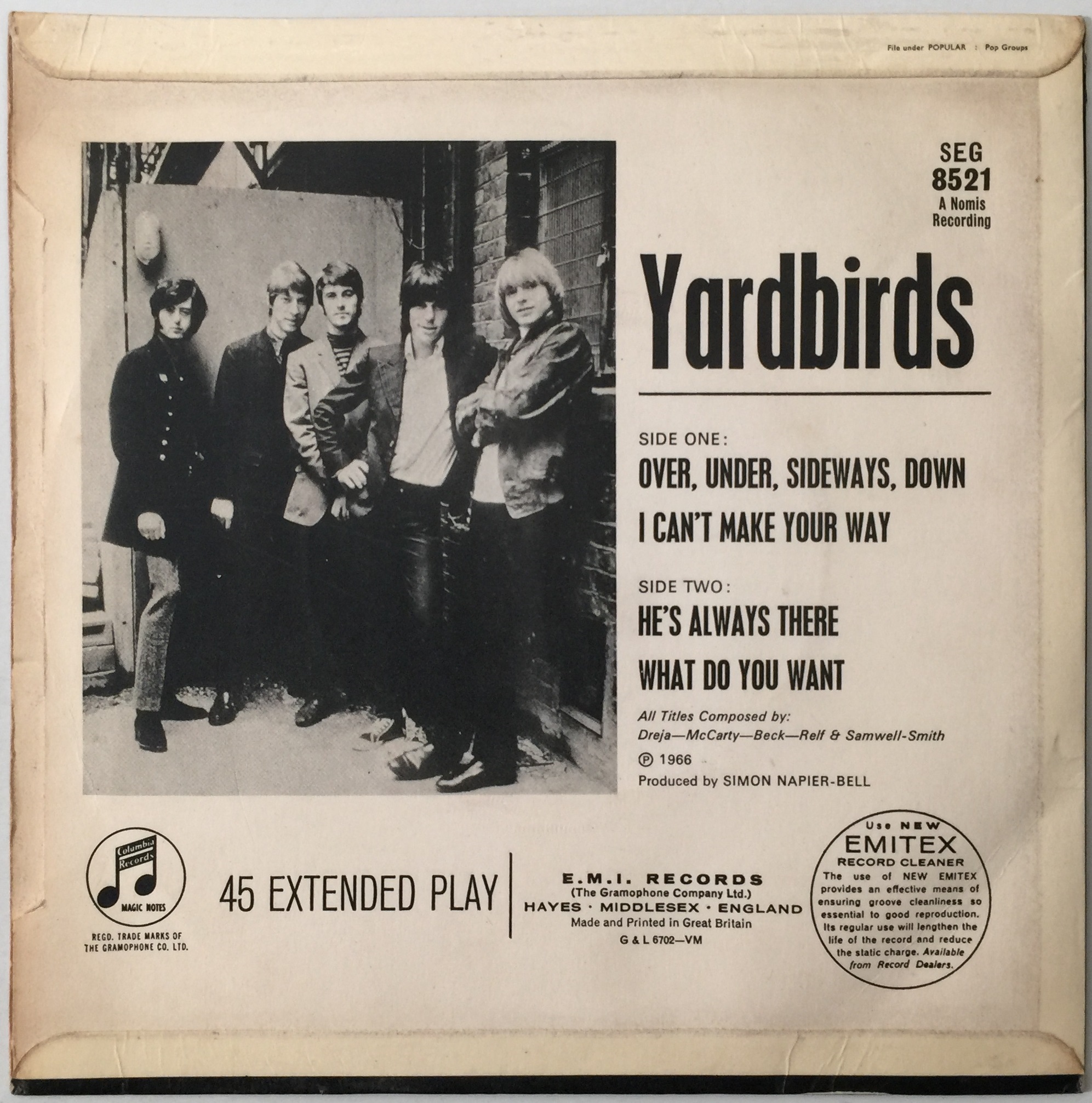 Lot 734 - THE YARDBIRDS - ROGER THE ENGINEER 7" EP (UK