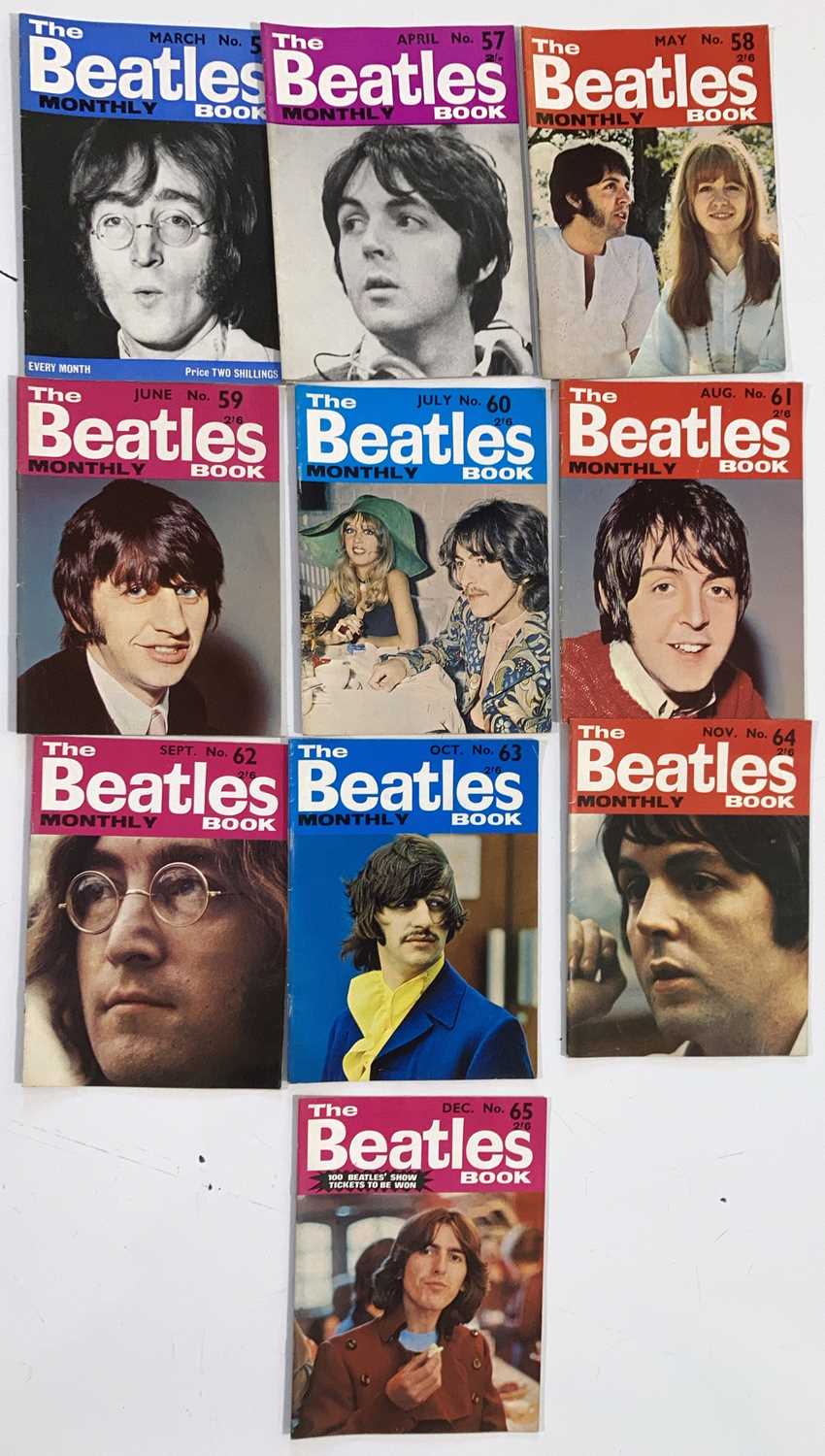 Lot 512 - BEATLES MONTHLY MAGAZINE -ISSUES 1 - 77.