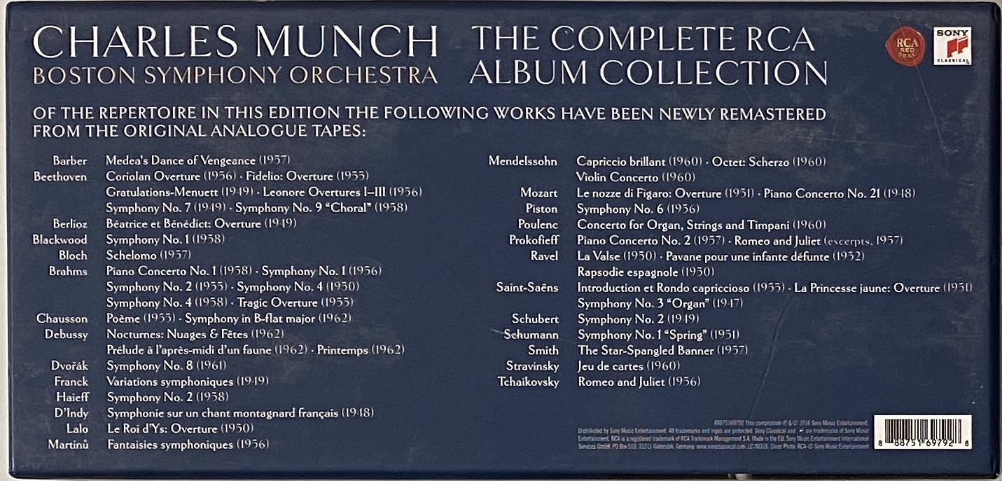 Lot 22 - CHARLES MUNCH - THE COMPLETE RCA ALBUM