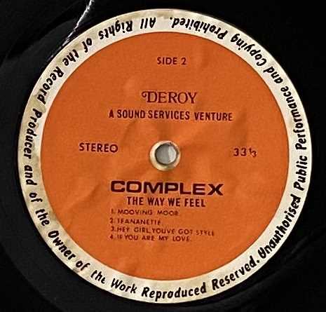 Lot 199 - COMPLEX - THE WAY WE FEEL LP (ORIGINAL UK