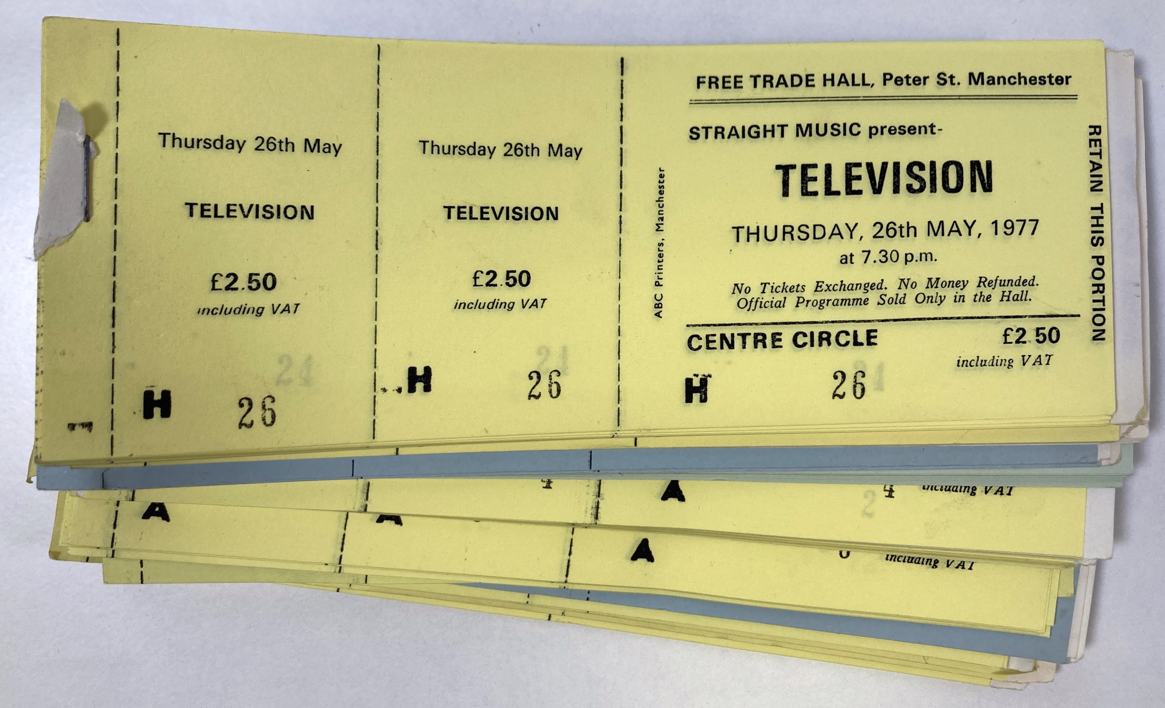 Lot 130 - MANCHESTER FREE TRADE HALL TICKET ARCHIVE