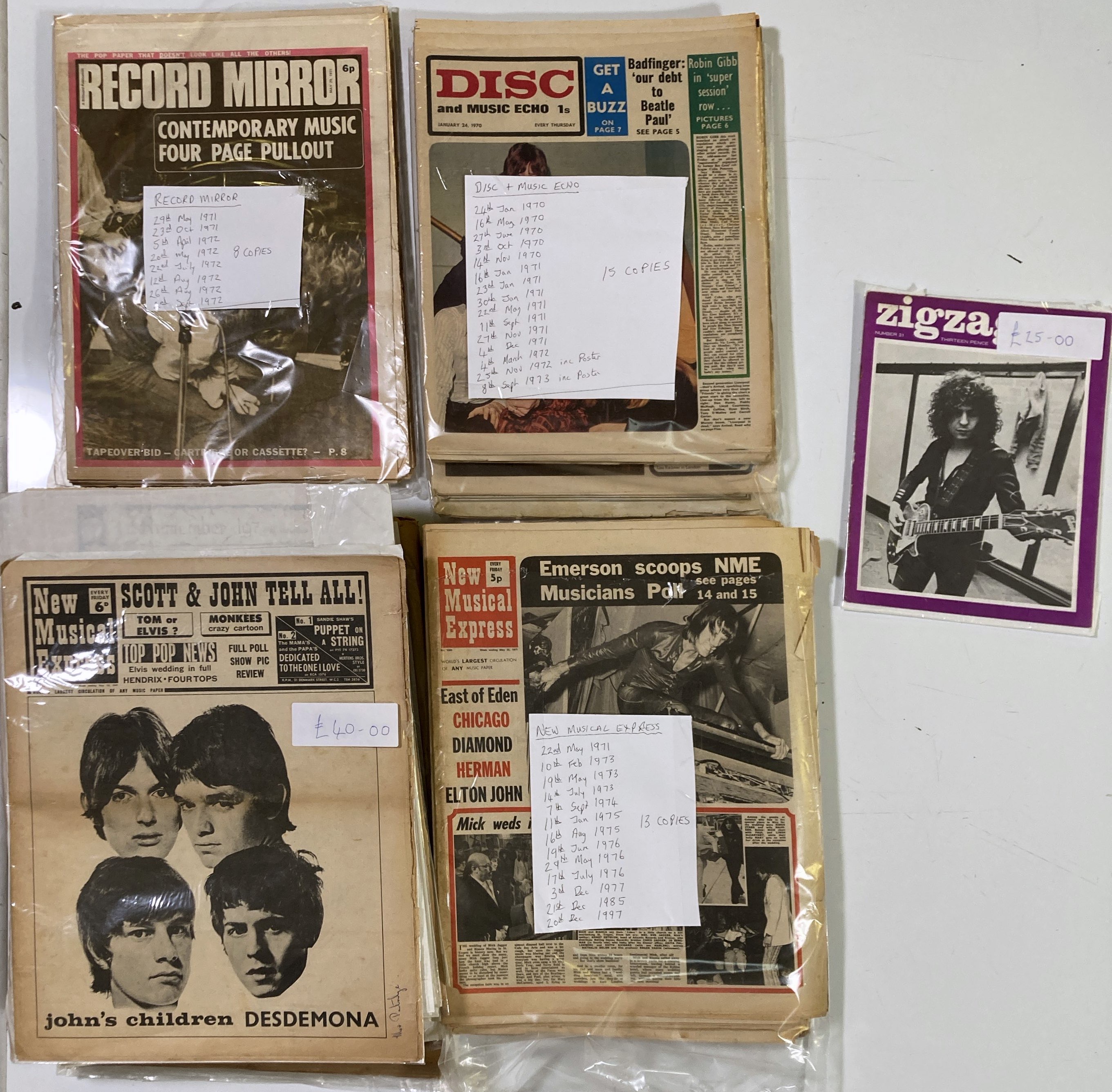 Lot 96 - ASSORTED MUSIC NEWSPAPERS - - NME / RECORD