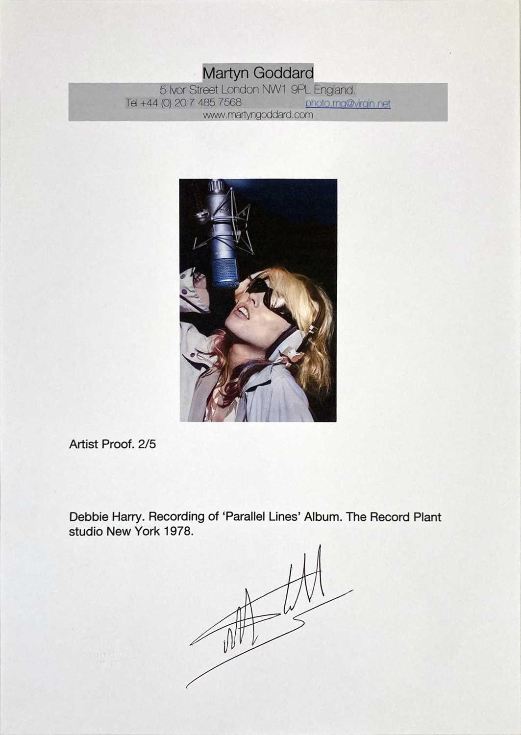 Lot 287 - MARTYN GODDARD - BLONDIE/DEBBIE HARRY, 1986.
