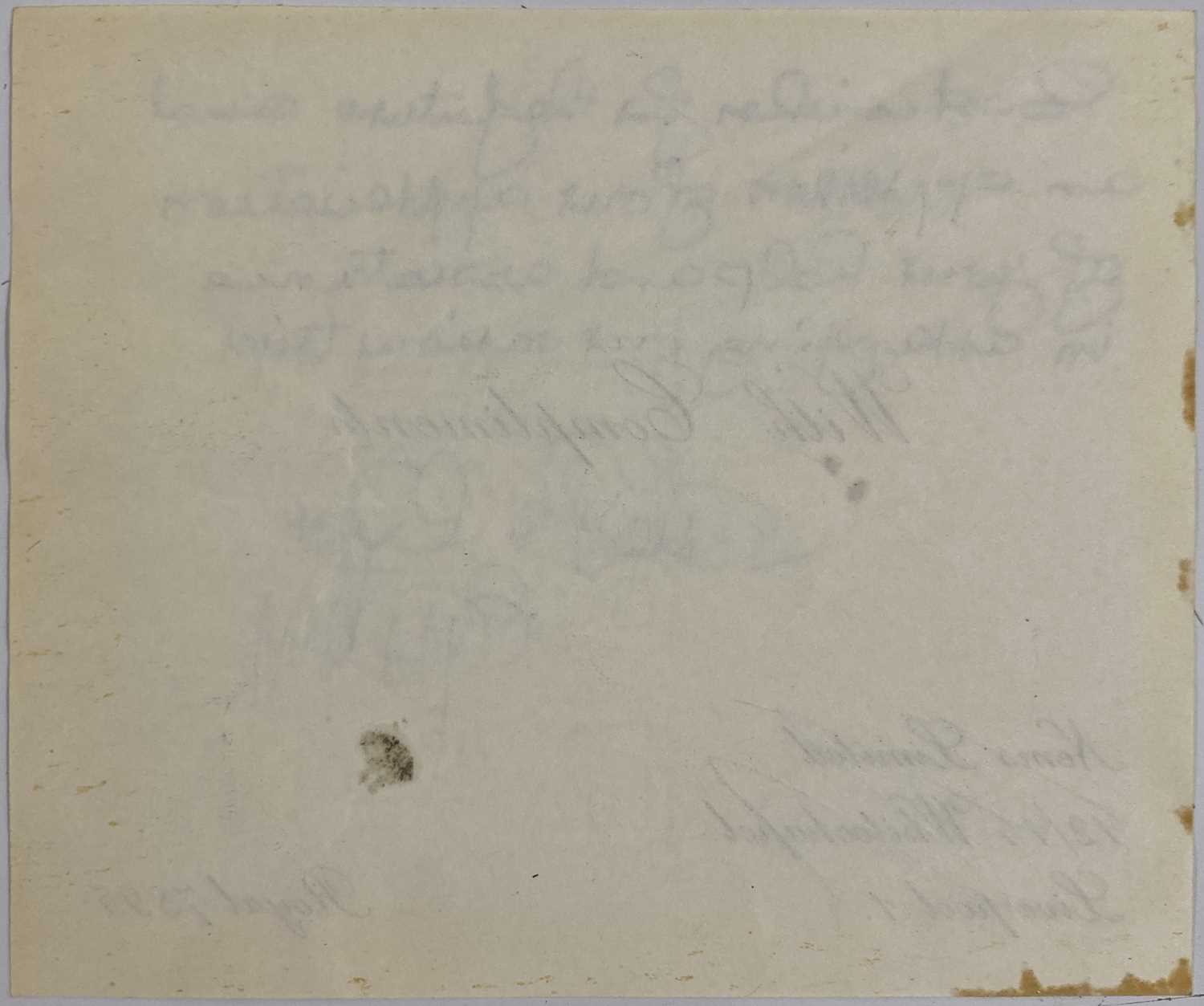Lot 528 - BRIAN EPSTEIN - ORIGINAL HANDWRITTEN NOTE.